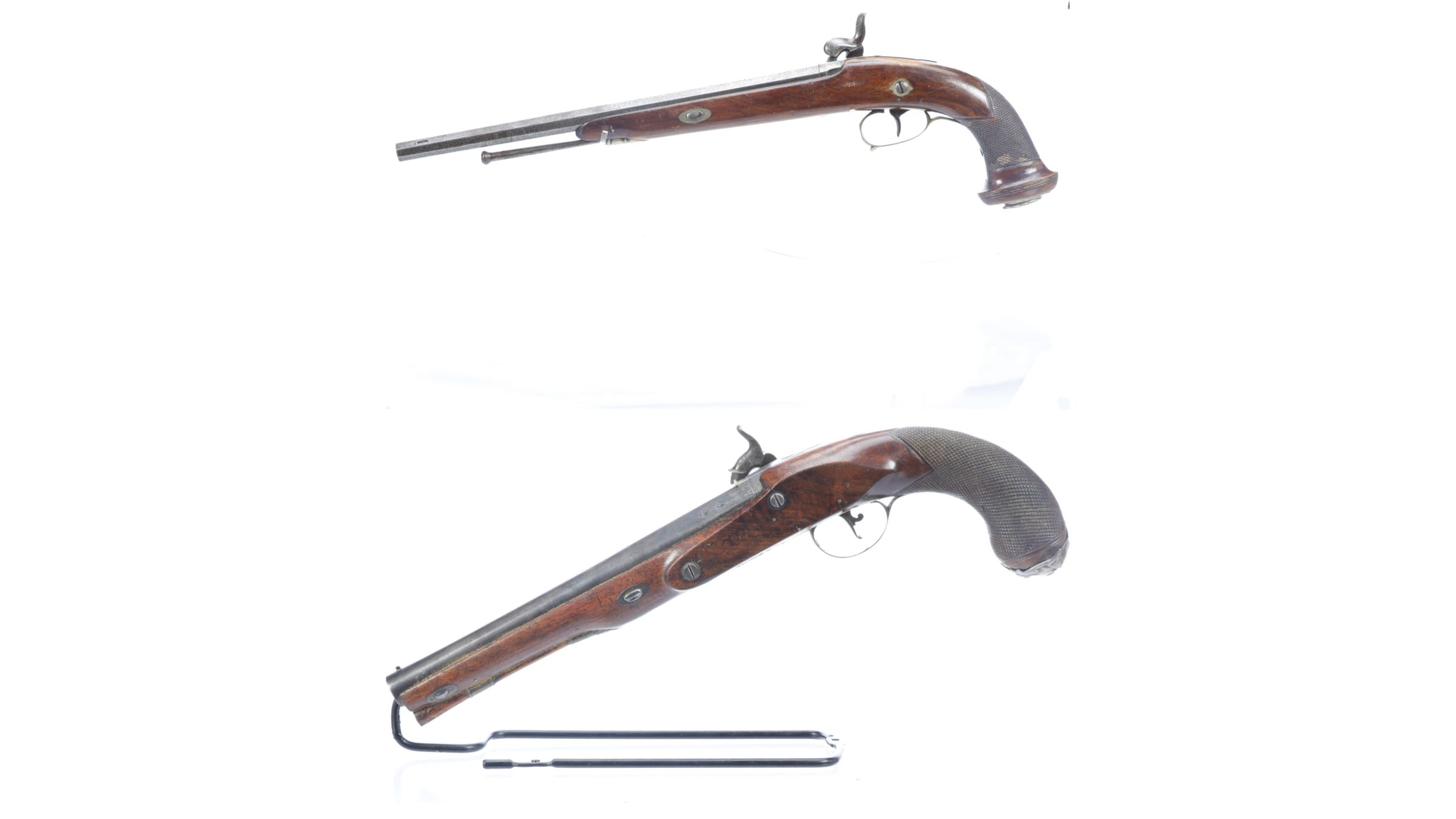 Two European Percussion Pistols -A) Unmarked Single Shot Percuss | Rock ...