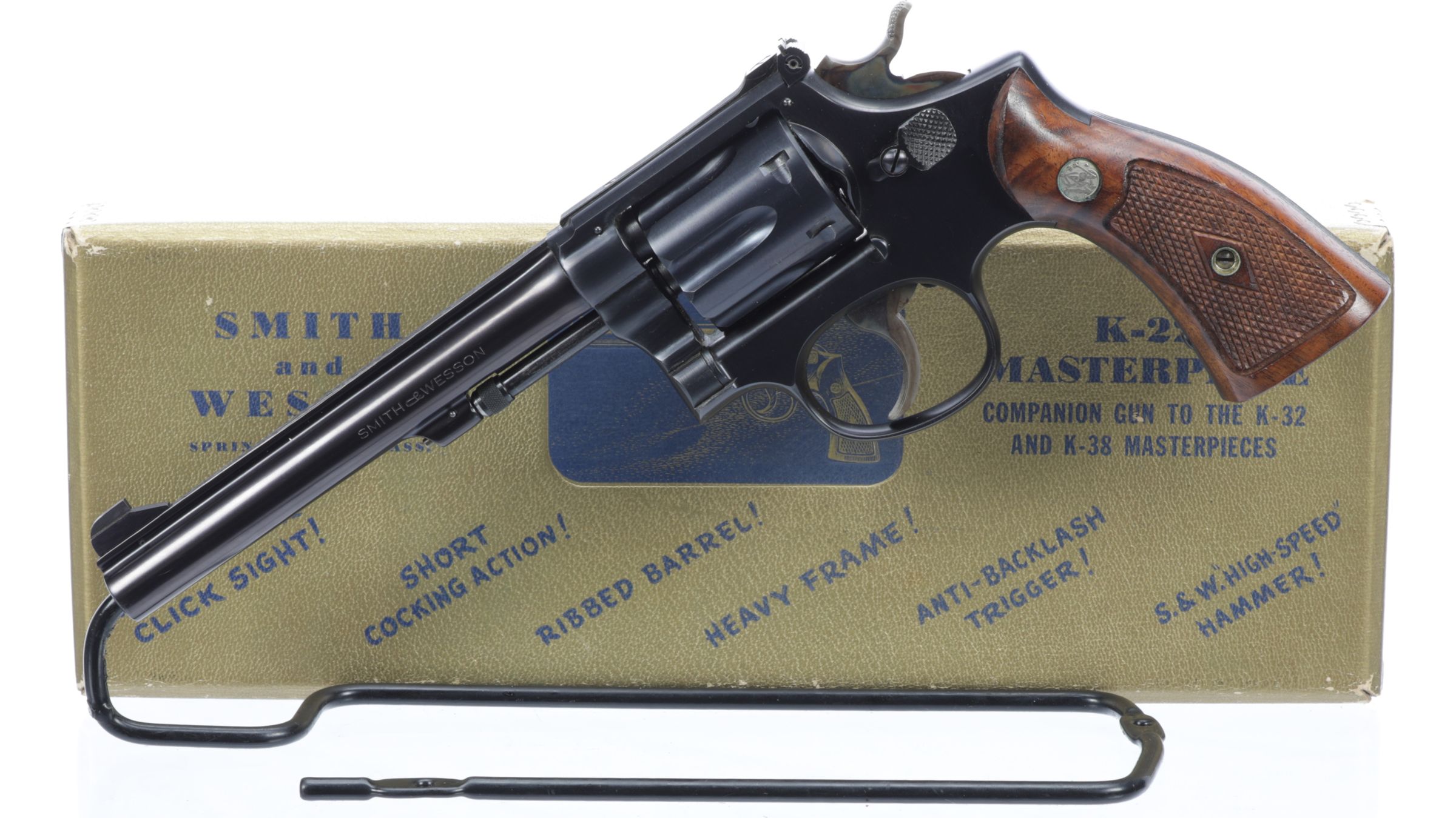 Smith & Wesson Pre-Model 17 K-22 Masterpiece Revolver with Box | Rock ...