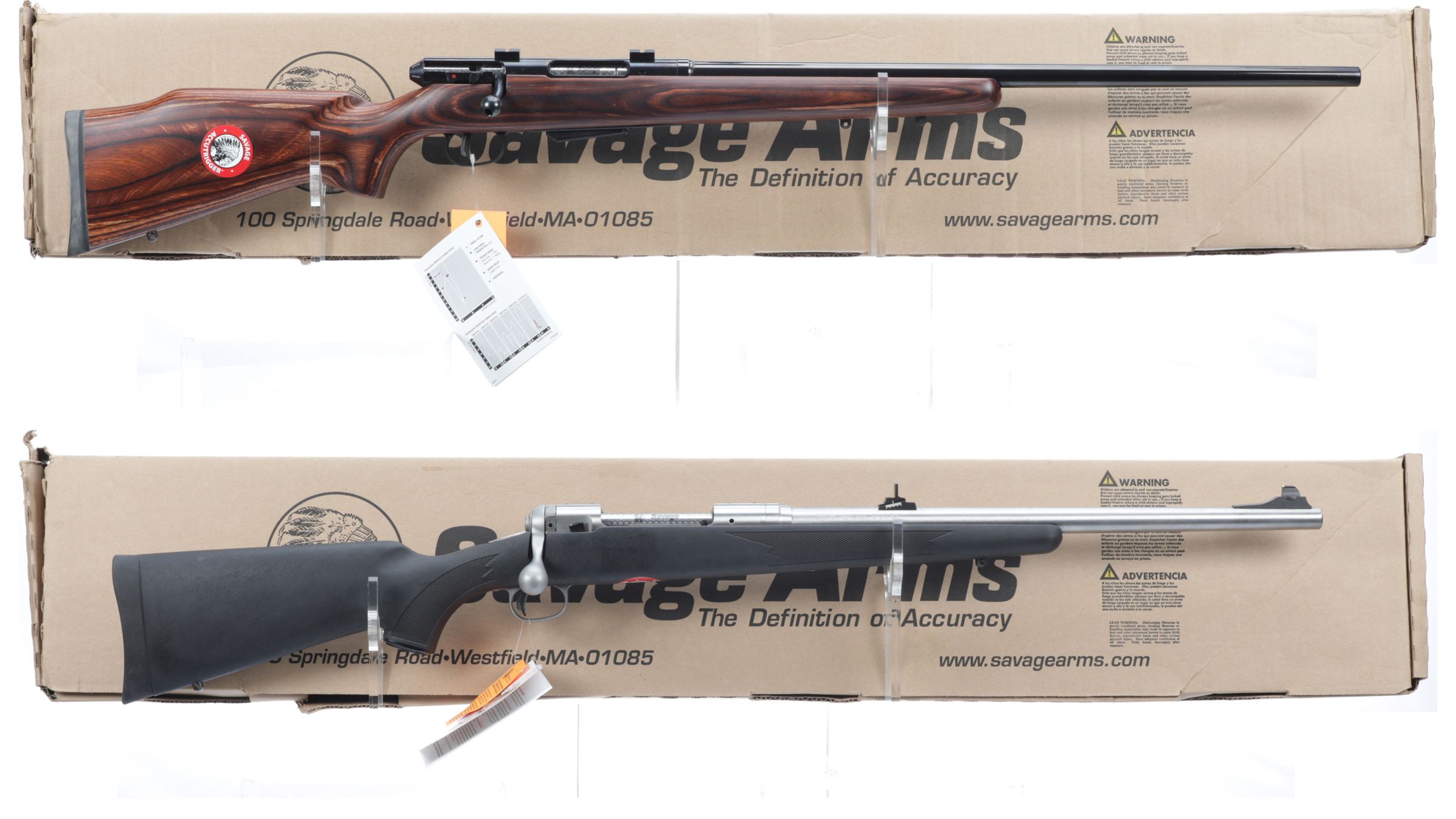 Two Savage Arms Bolt Action Rifles with Boxes | Rock Island Auction