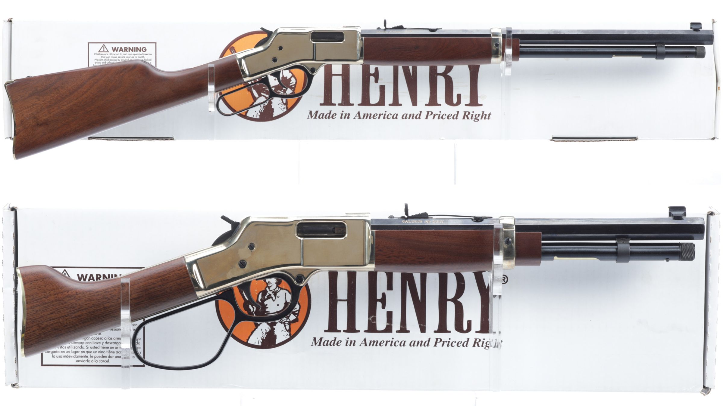 Two Henry Repeating Arms Lever Action Firearms with Boxes | Rock Island ...