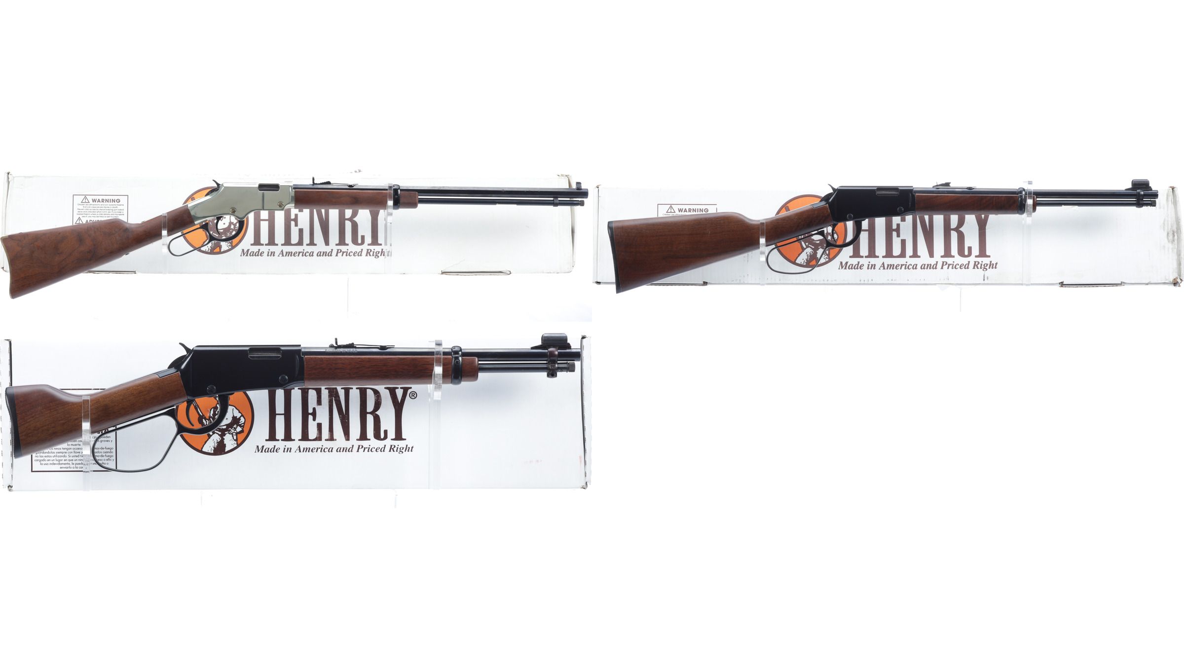 Three Henry Repeating Arms Lever Action Firearms with Boxes | Rock ...