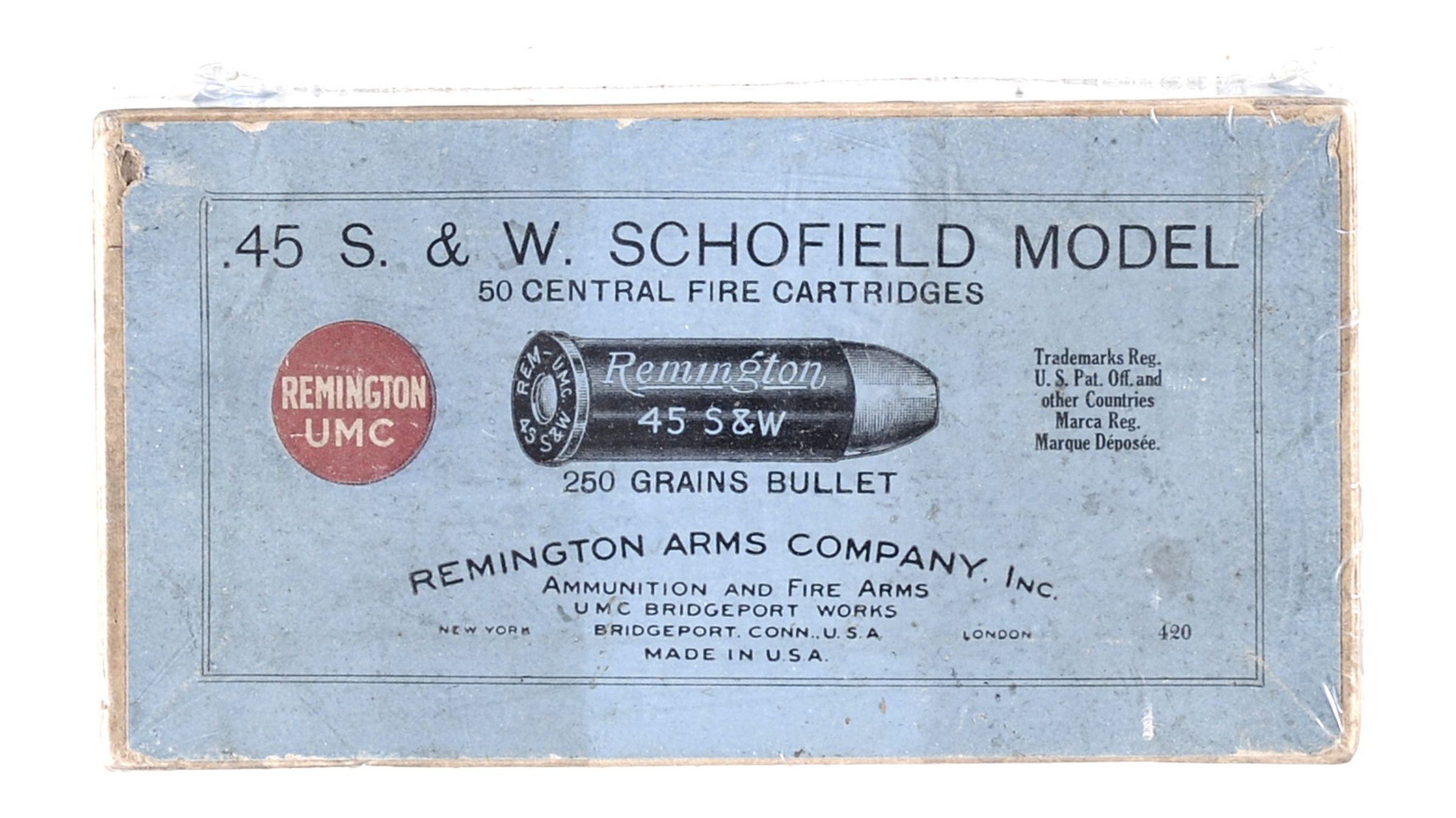 Sealed Box of Remington .45 S&W Schofield Ammunition | Rock Island Auction