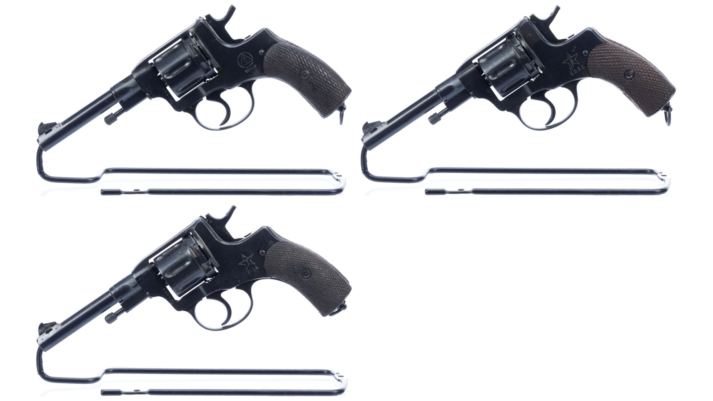 Three Mosin Nagant Model 1895 Double Action Revolvers | Rock Island Auction