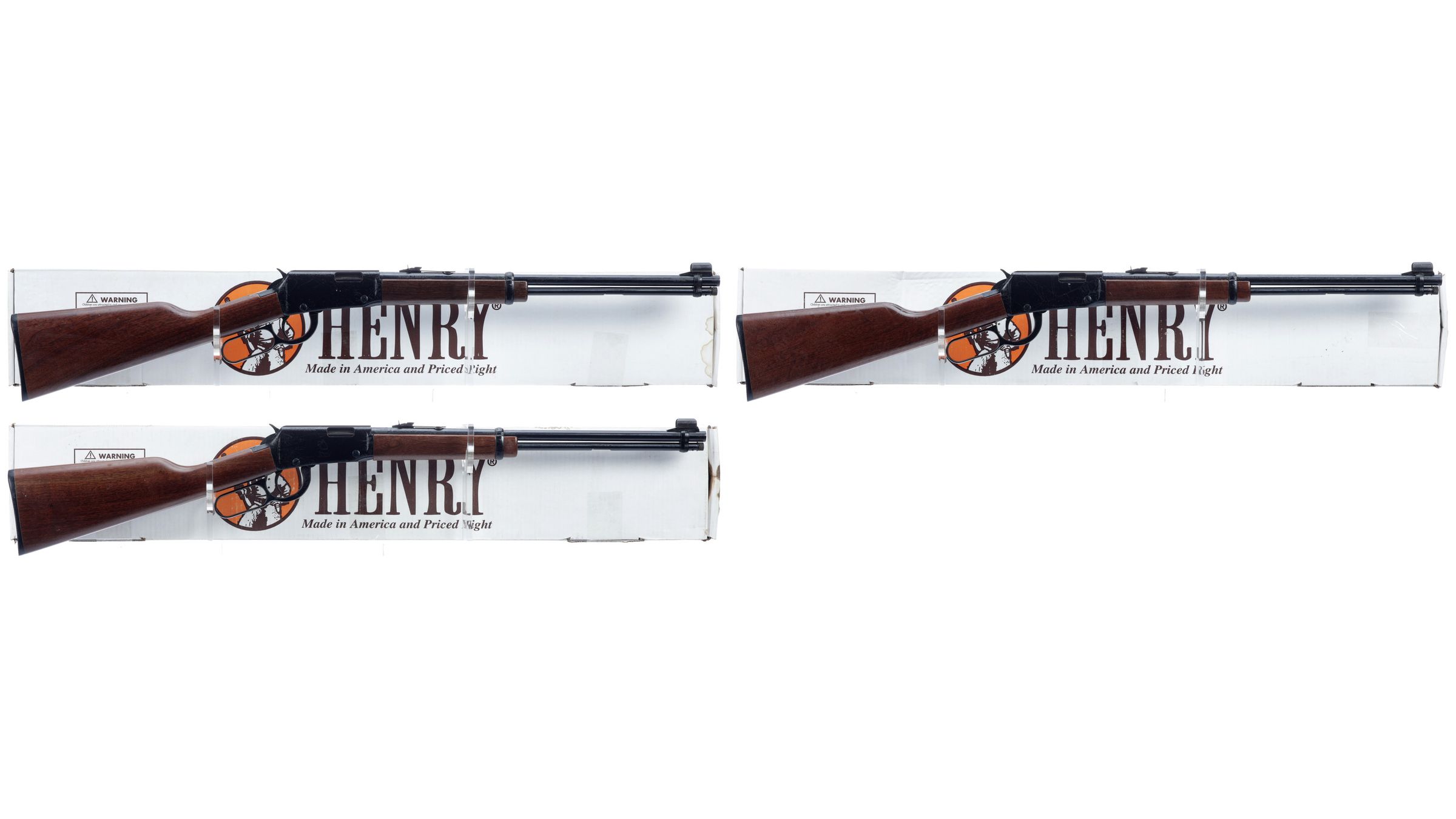 Three Henry Repeating Arms Lever Action Rifles with Boxes | Rock Island ...