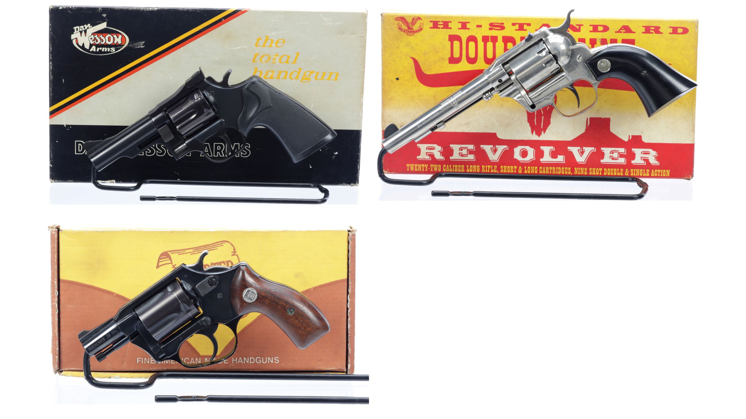 Three Double Action Revolvers with Boxes | Rock Island Auction