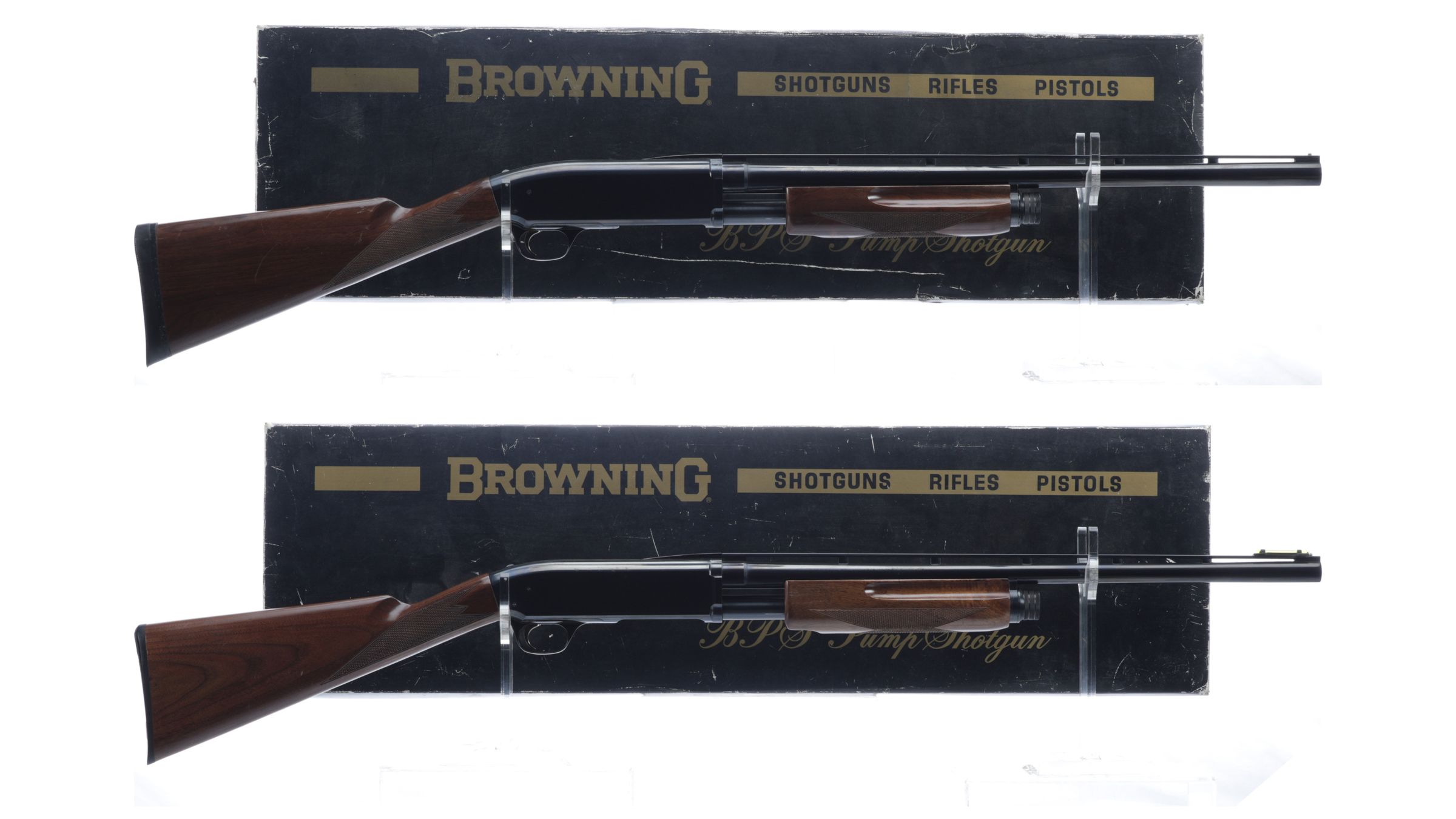 Two Browning Bps Slide Action Shotguns With Boxes Rock Island Auction