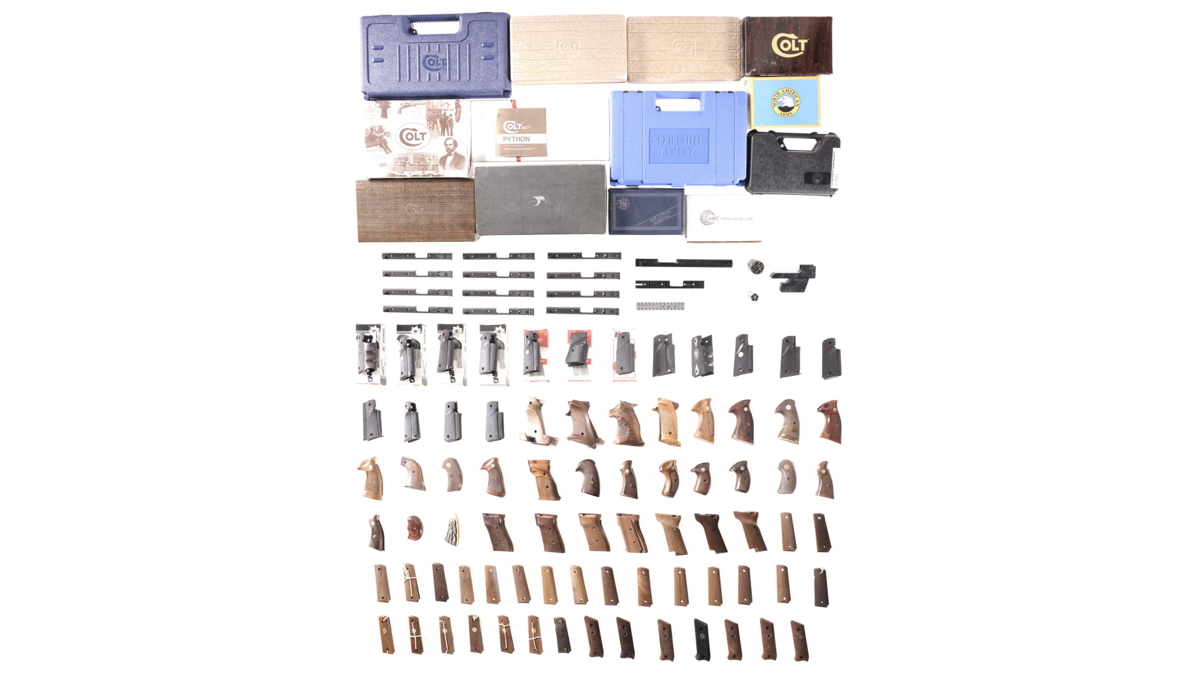 Lot of Assorted Hand Gun Grips, Boxes, and Accessories | Rock Island ...