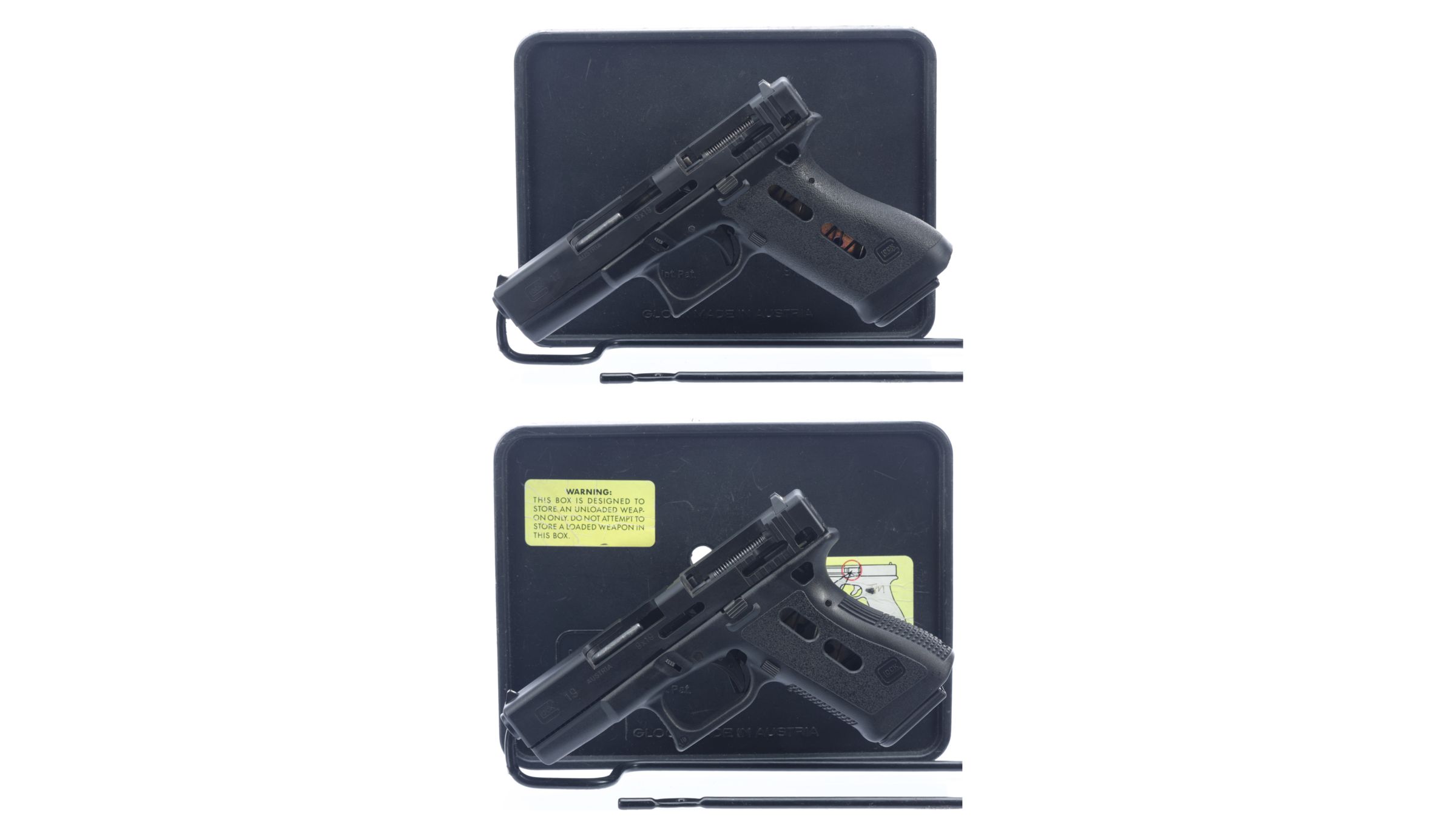 Two Glock Factory Cutaway Semi-Automatic Pistols with Boxes | Rock ...
