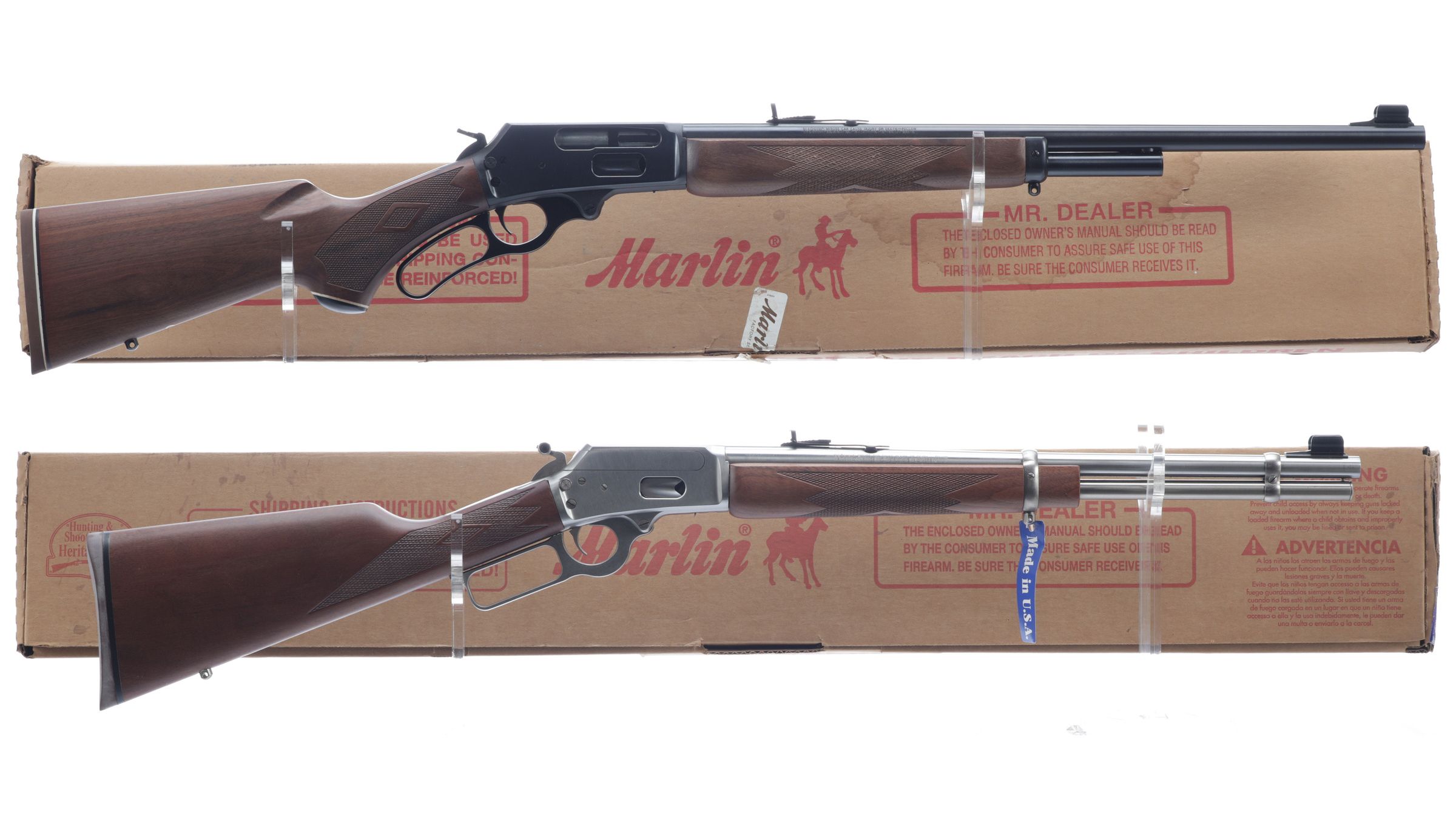 Two Marlin Lever Action Long Guns with Boxes | Rock Island Auction