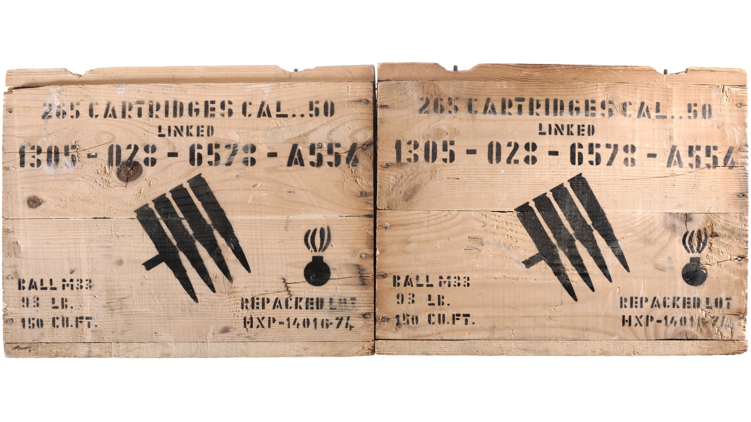 Two Crates of Linked M33 Ball .50 Caliber Ammunition | Rock Island Auction