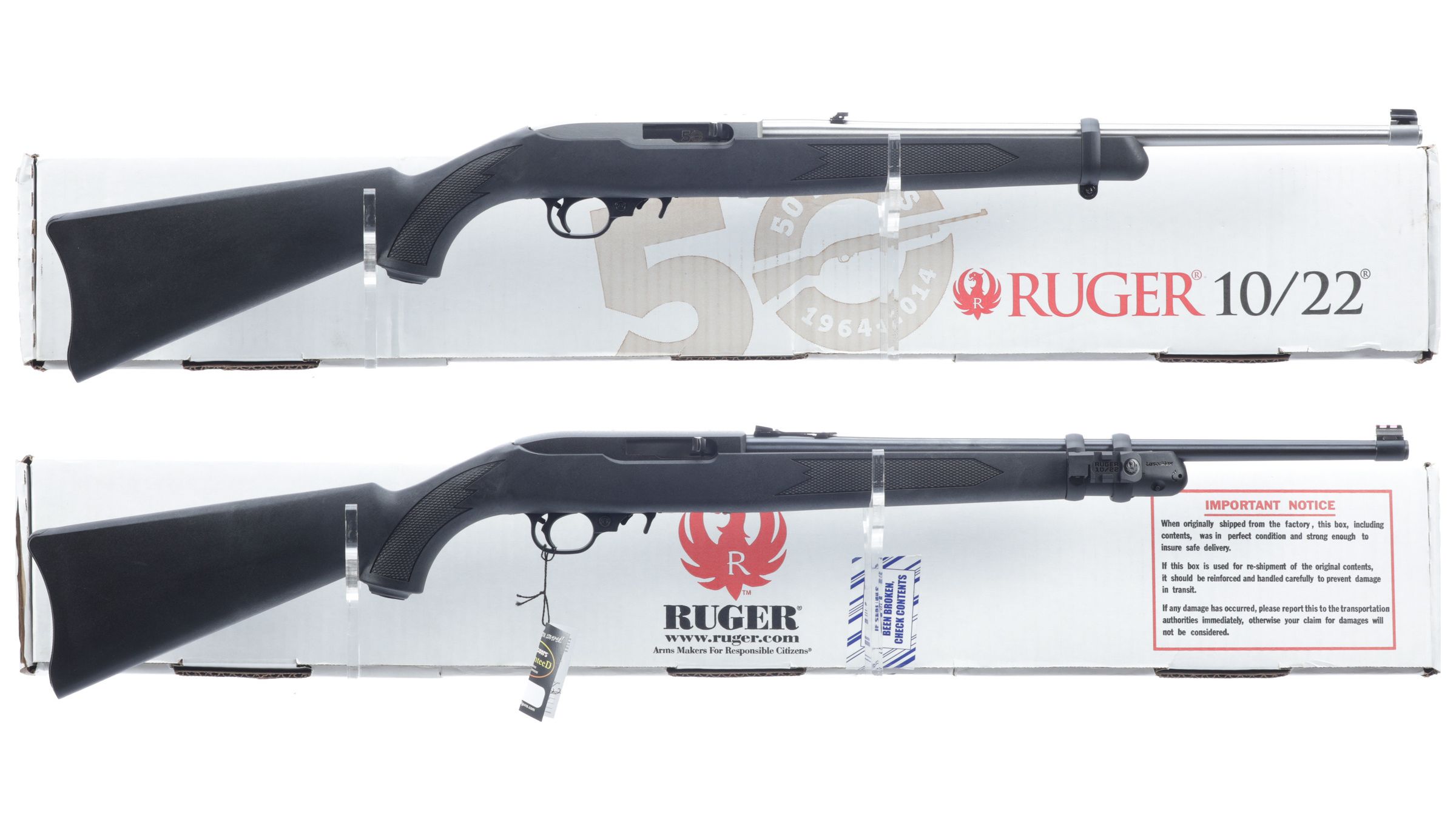 Two Ruger 10 22 Semi Automatic Carbines With Boxes Rock Island Auction two-ruger-10-22-semi-automatic-carbines-with-boxes-rock-island-auction