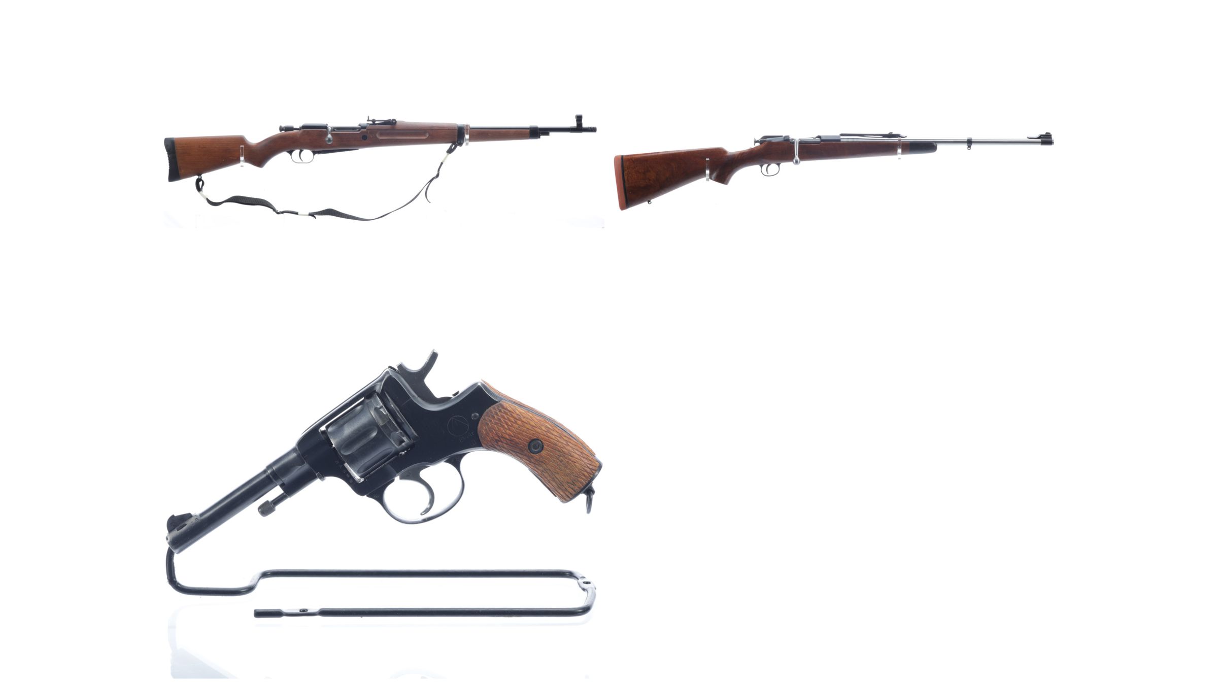 Two Bolt Action Rifles and One Double Action Revolver | Rock Island Auction