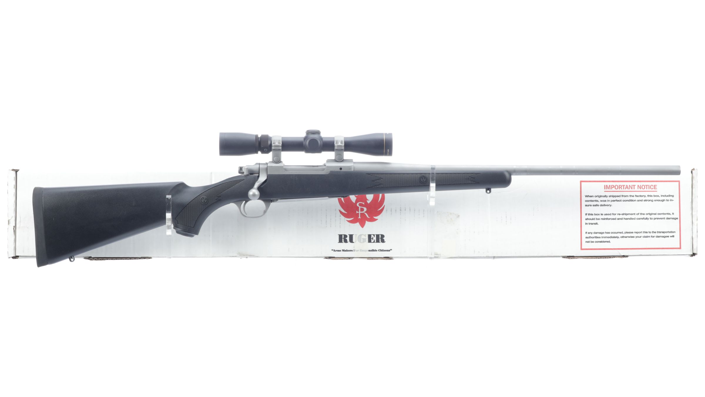 Ruger M77 Hawkeye Bolt Action Rifle with Leupold Scope and Box | Rock ...