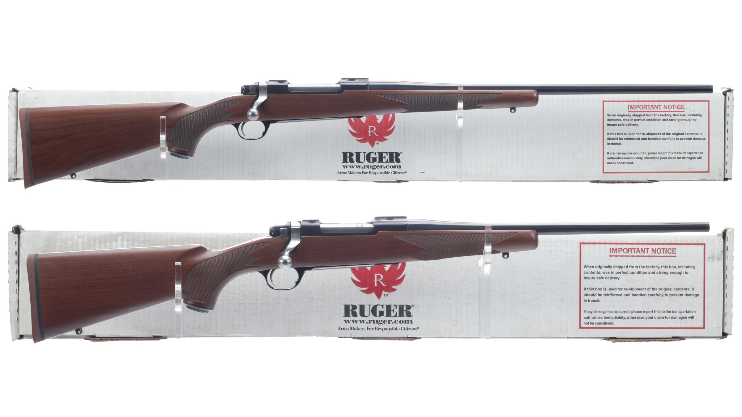 Two Ruger Bolt Action Rifles with Boxes | Rock Island Auction