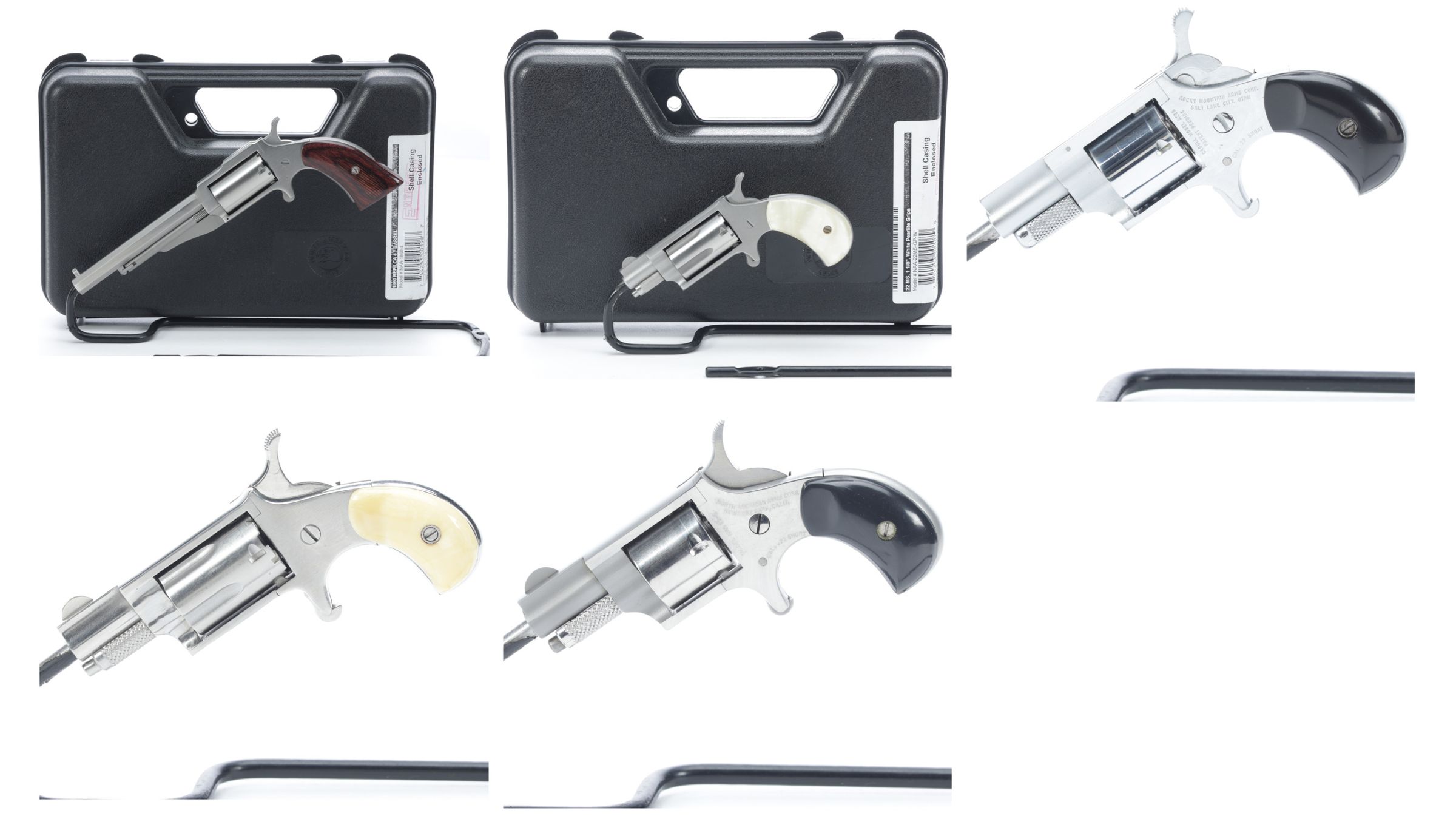 Five Single Action Spur Trigger Revolvers with Cases | Rock Island Auction