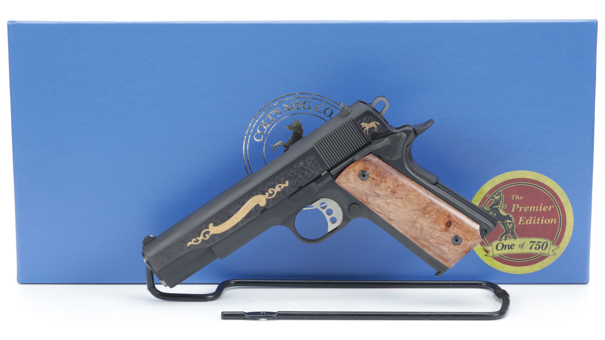 Engraved Colt Premier Edition Government Model Pistol with Box | Rock ...