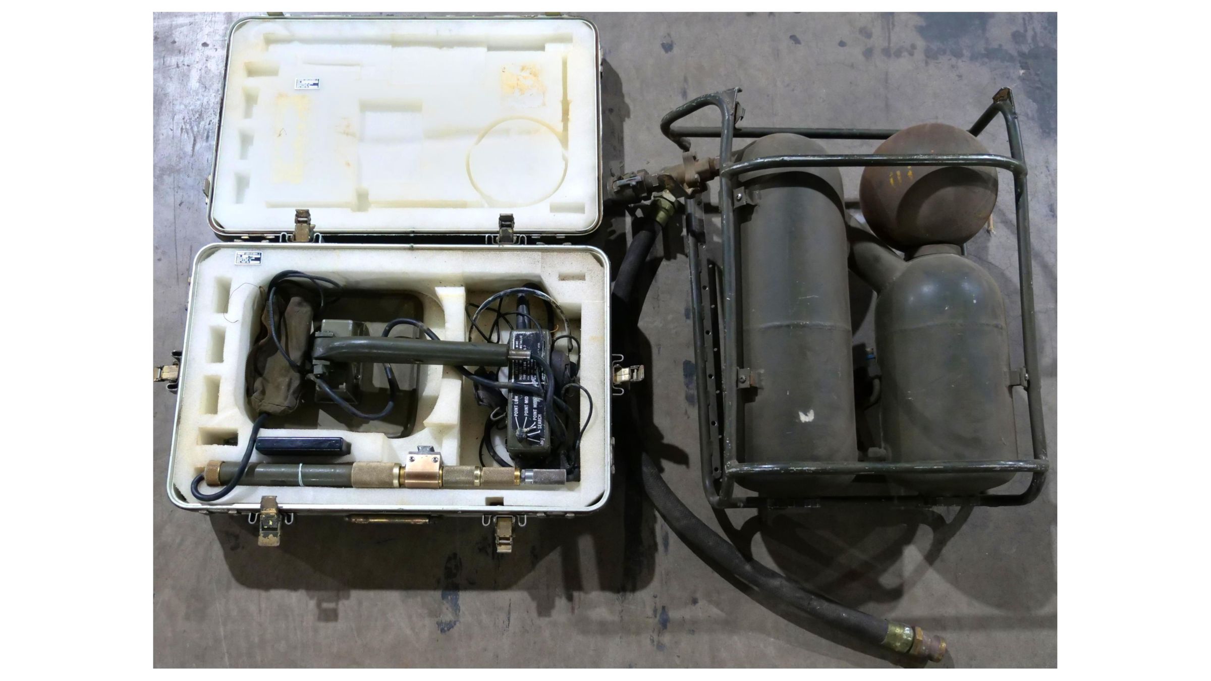 One U.S. Flamethrower Rig and Mine Detector Set | Rock Island Auction