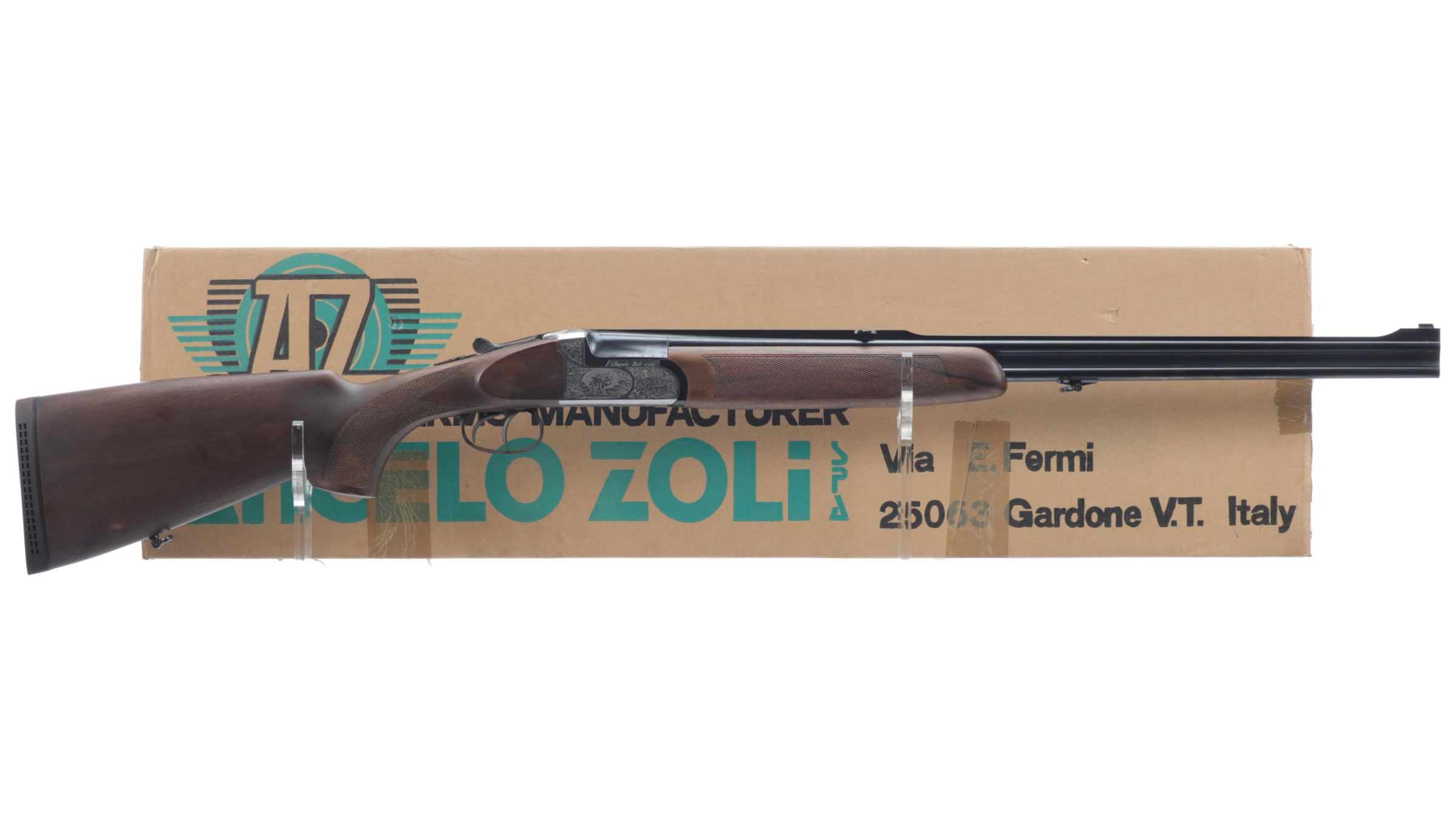 Engraved Angelo Zoli EX-80 Leopard Over-Under Double Rifle | Rock ...