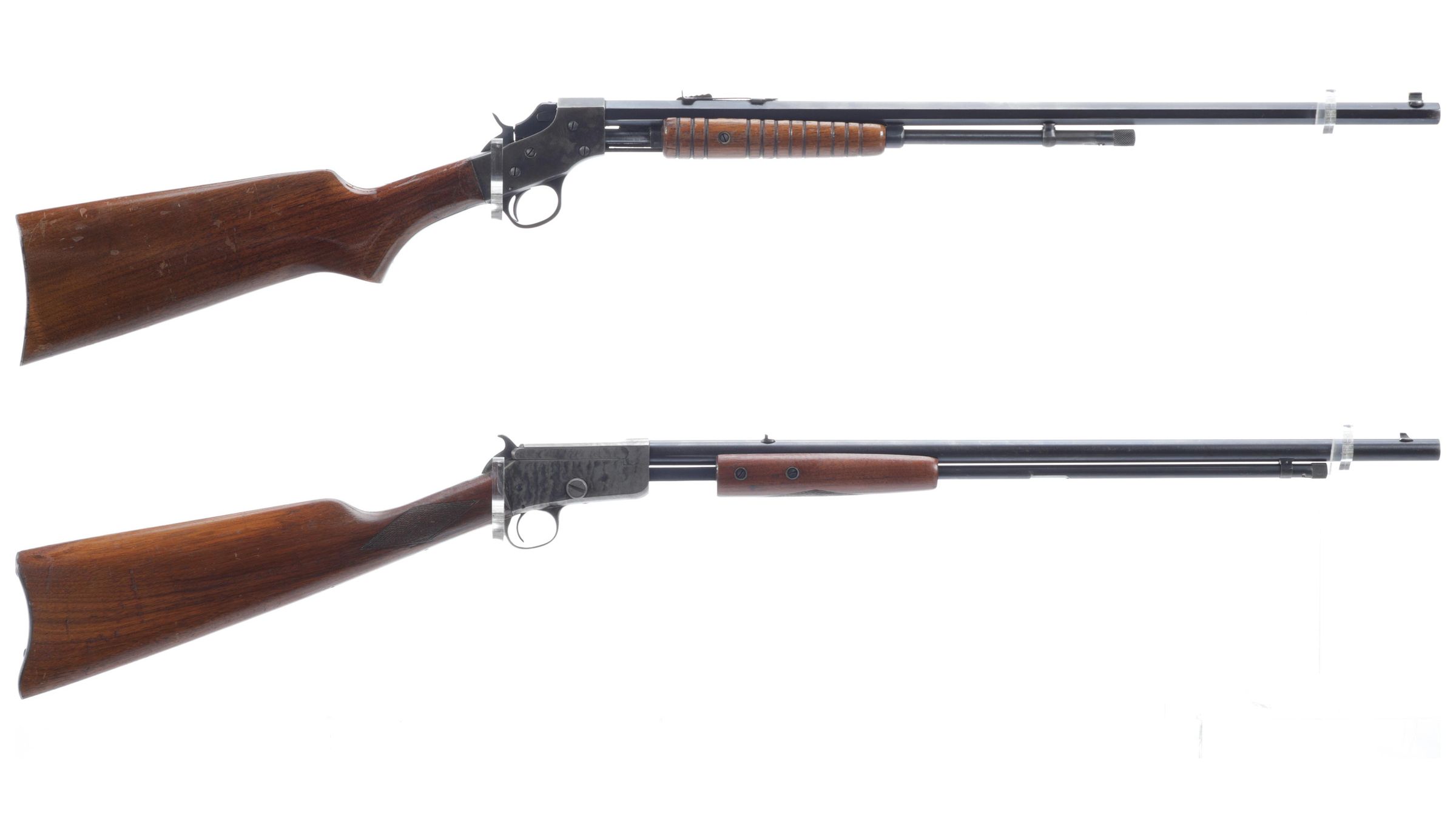 Two Slide Action .22 Caliber Rifles | Rock Island Auction