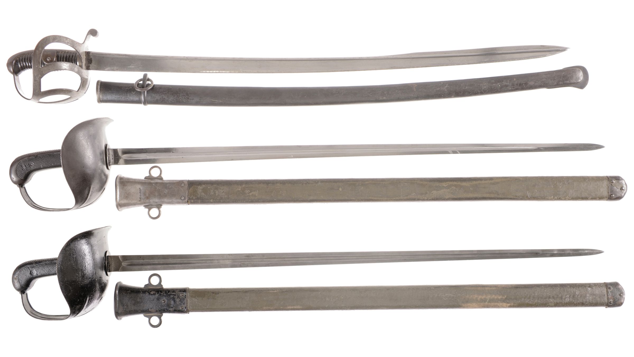 Three Military Swords with Scabbards | Rock Island Auction