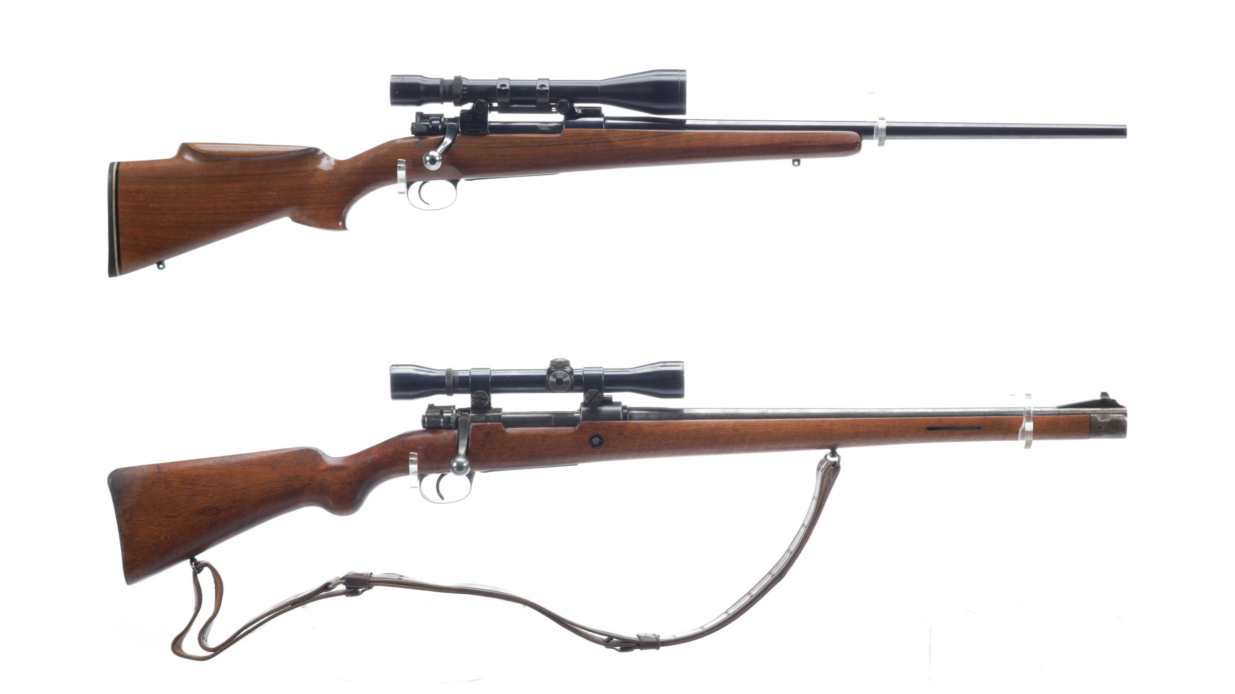 Two Mauser 98 Style Bolt Action Rifles with Scopes | Rock Island Auction
