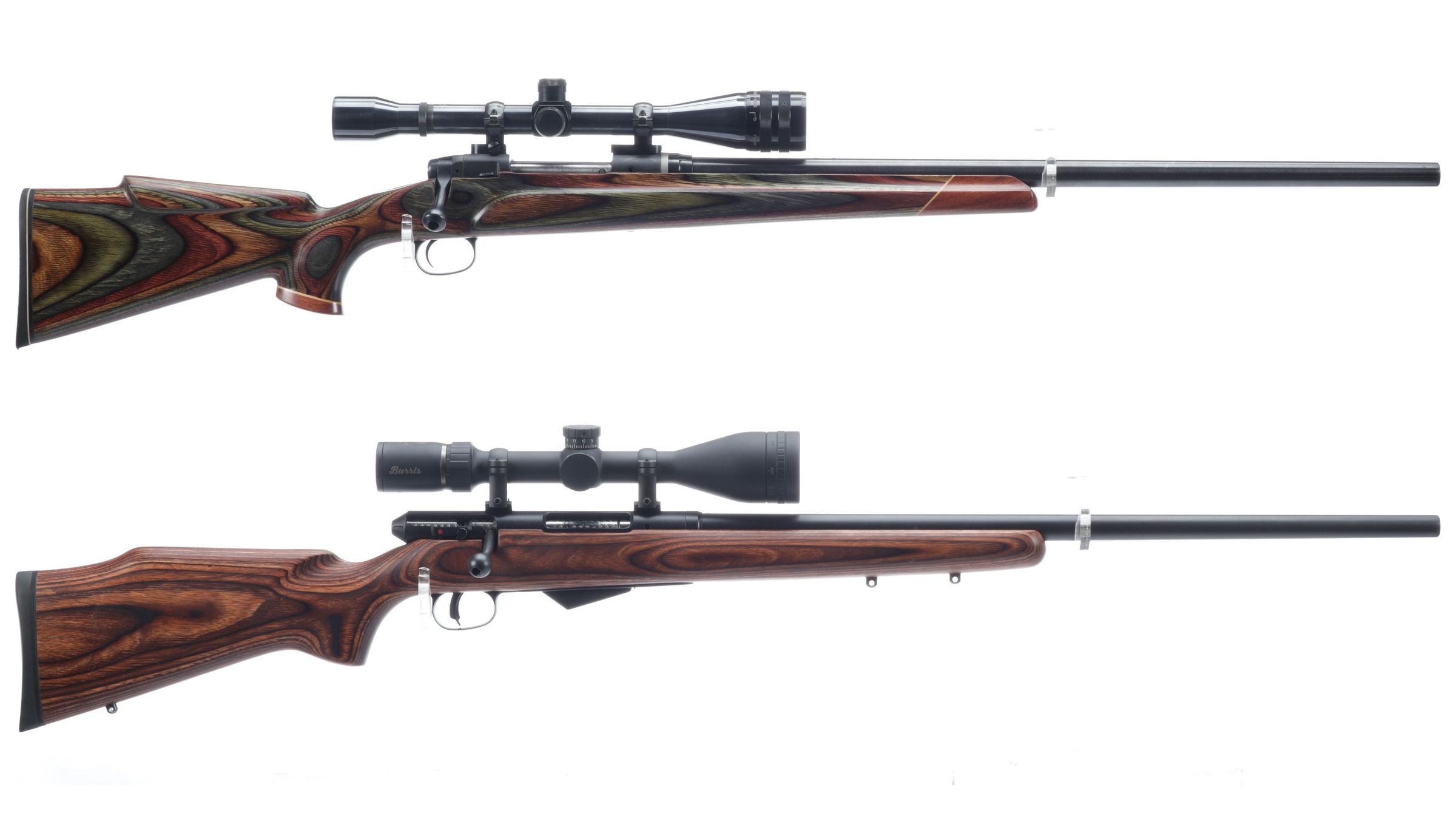 Two Savage Bolt Action Rifles with Scopes