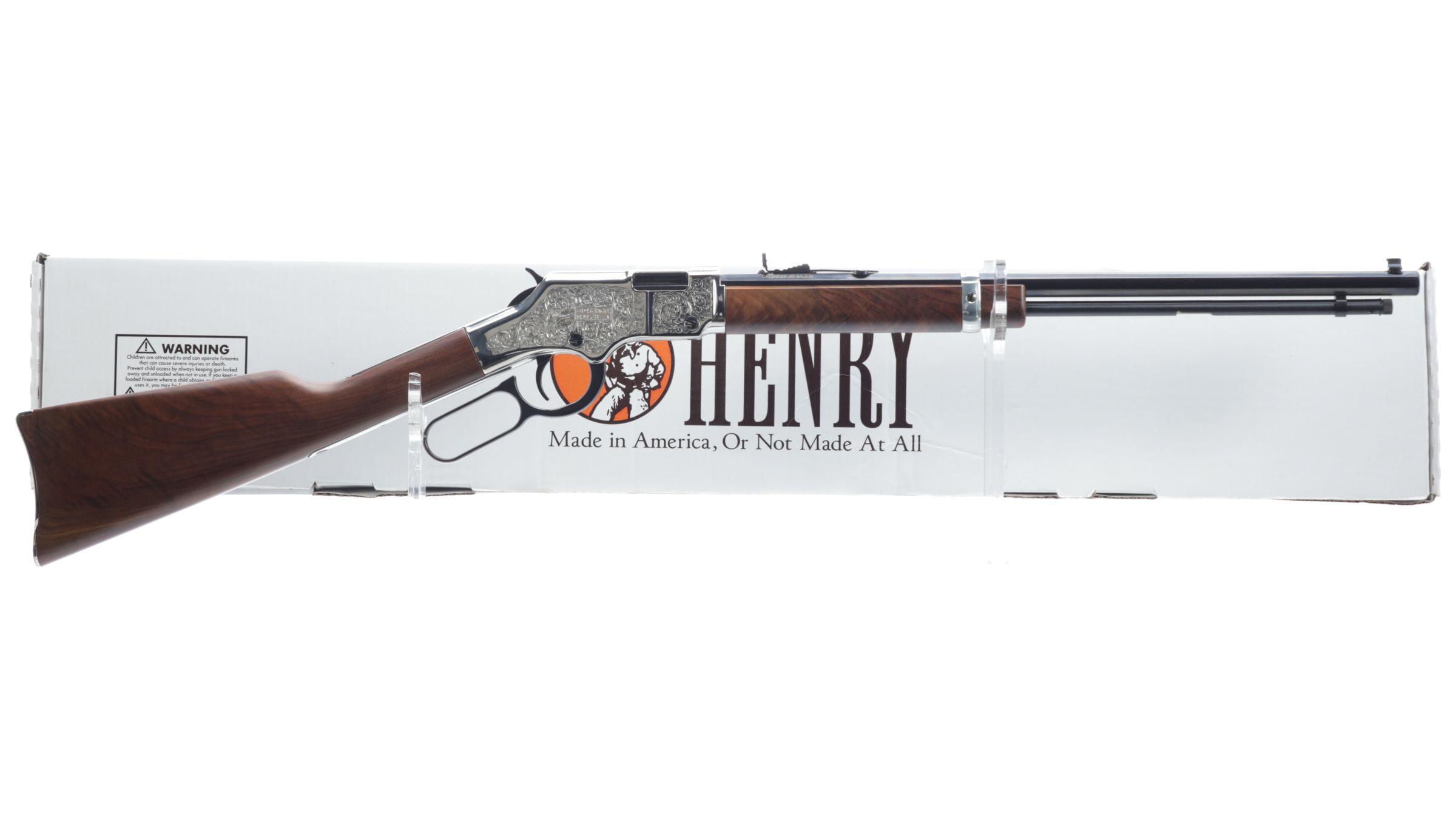 Engraved Henry Silver Eagle Lever Action Rifle with Box | Rock Island ...