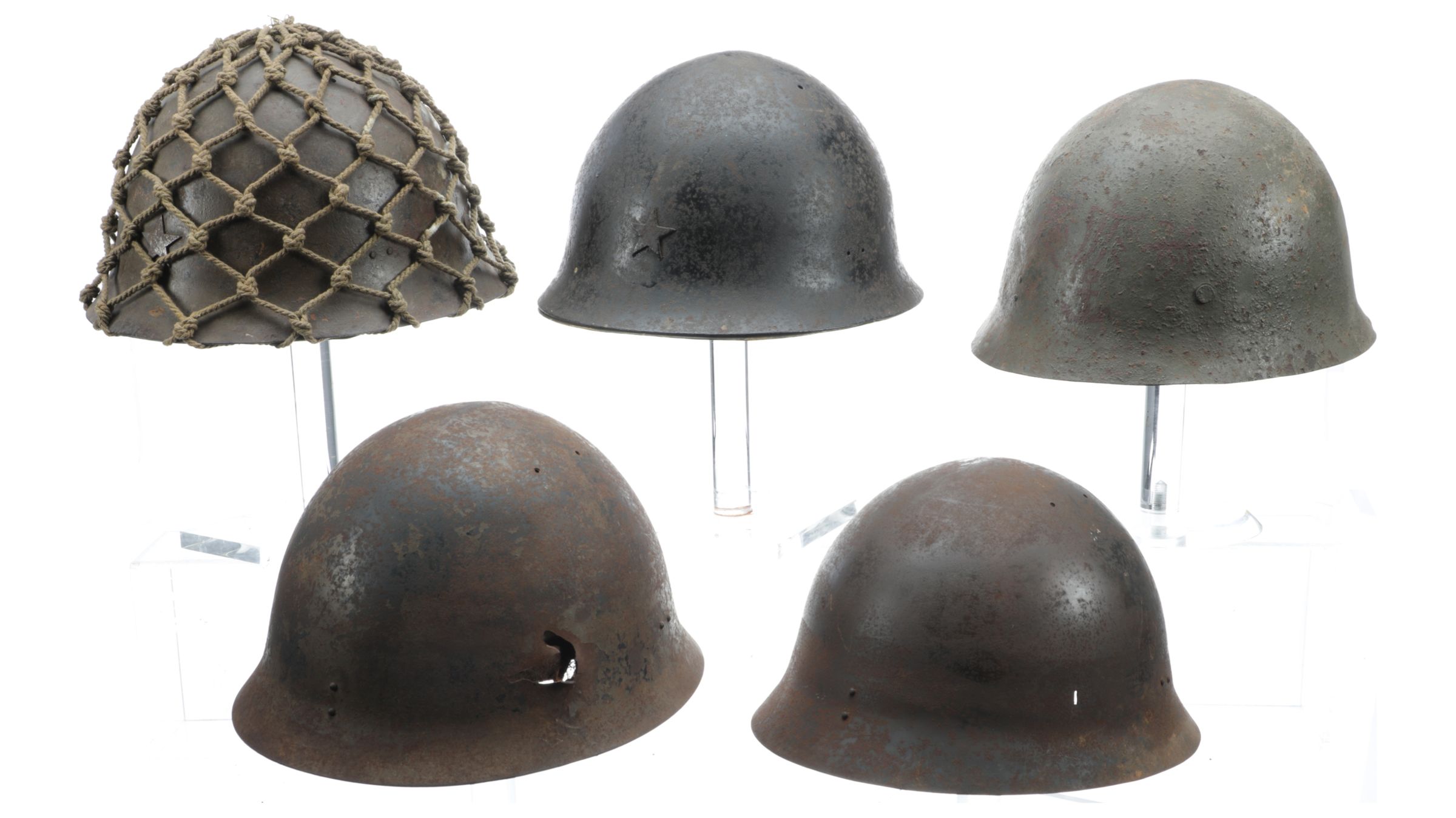 Five Japanese Military Helmets | Rock Island Auction