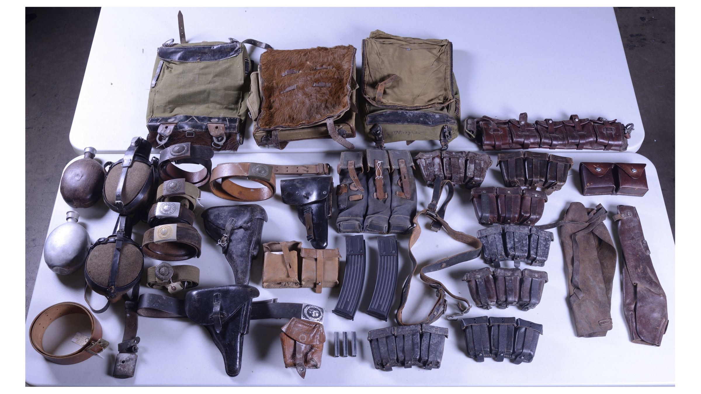 Group of German WWII Era Leather and Canvas Field Gear | Rock Island ...