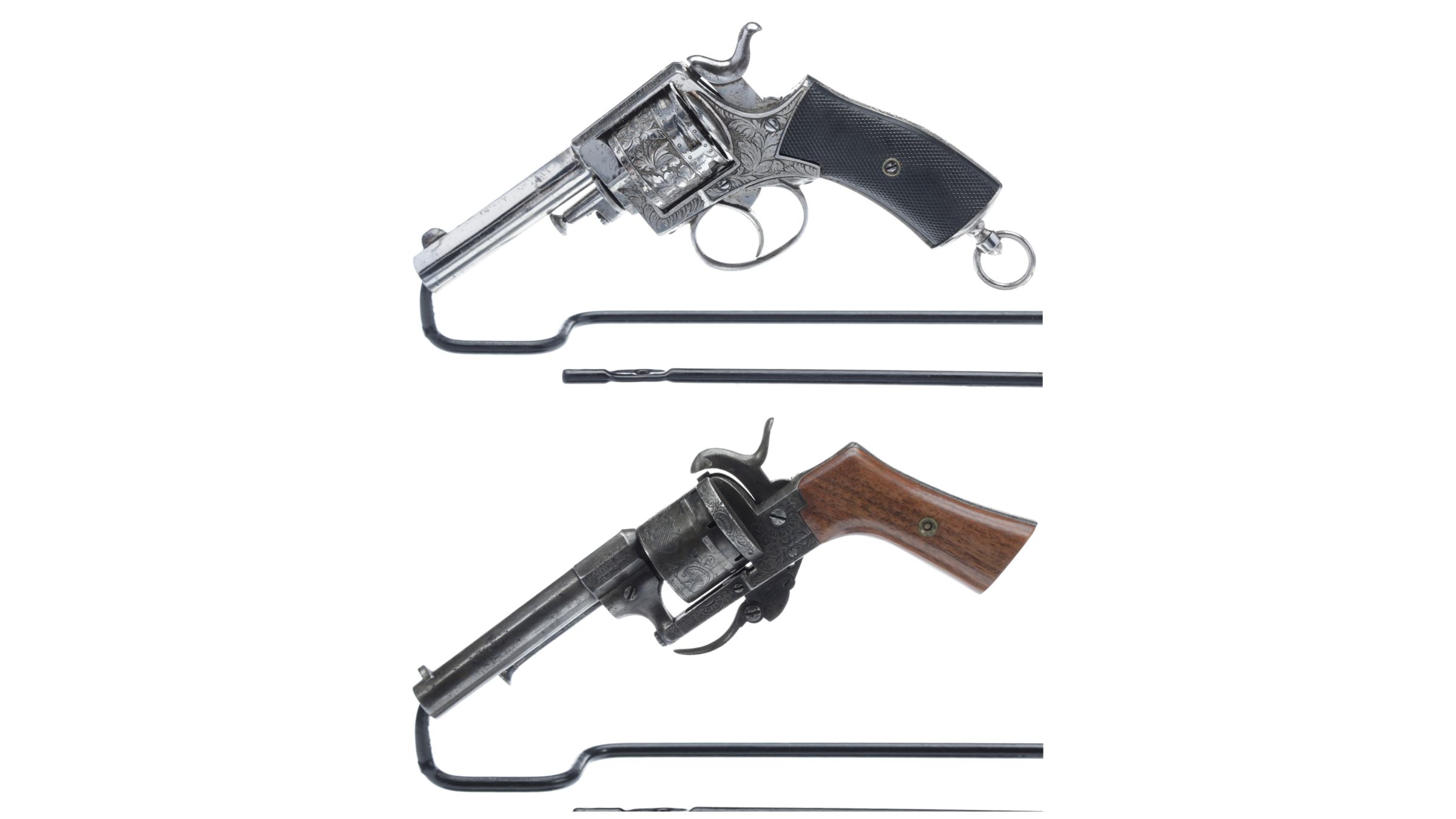 Two Engraved European Double Action Revolvers | Rock Island Auction