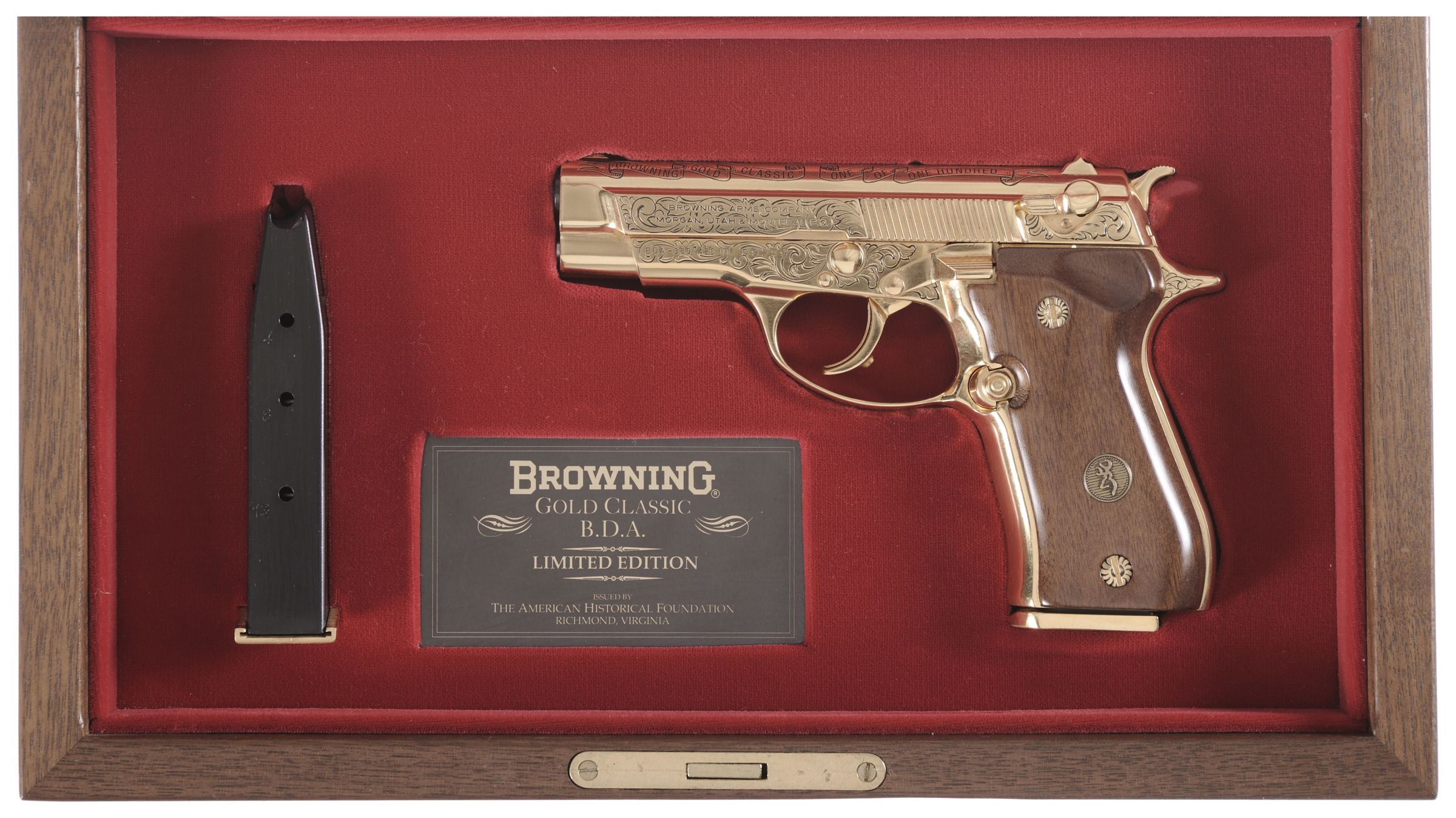 Engraved Limited Edition Browning BDA-380 "Gold Classic" Pistol | Rock ...