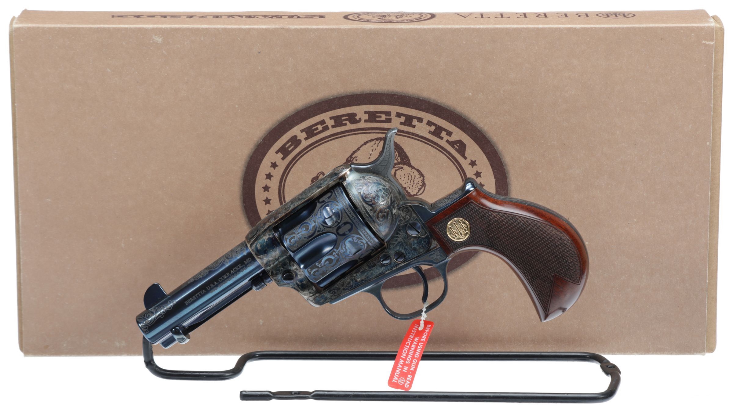 Engraved Beretta/Uberti Stampede Single Action Revolver with Box | Rock ...