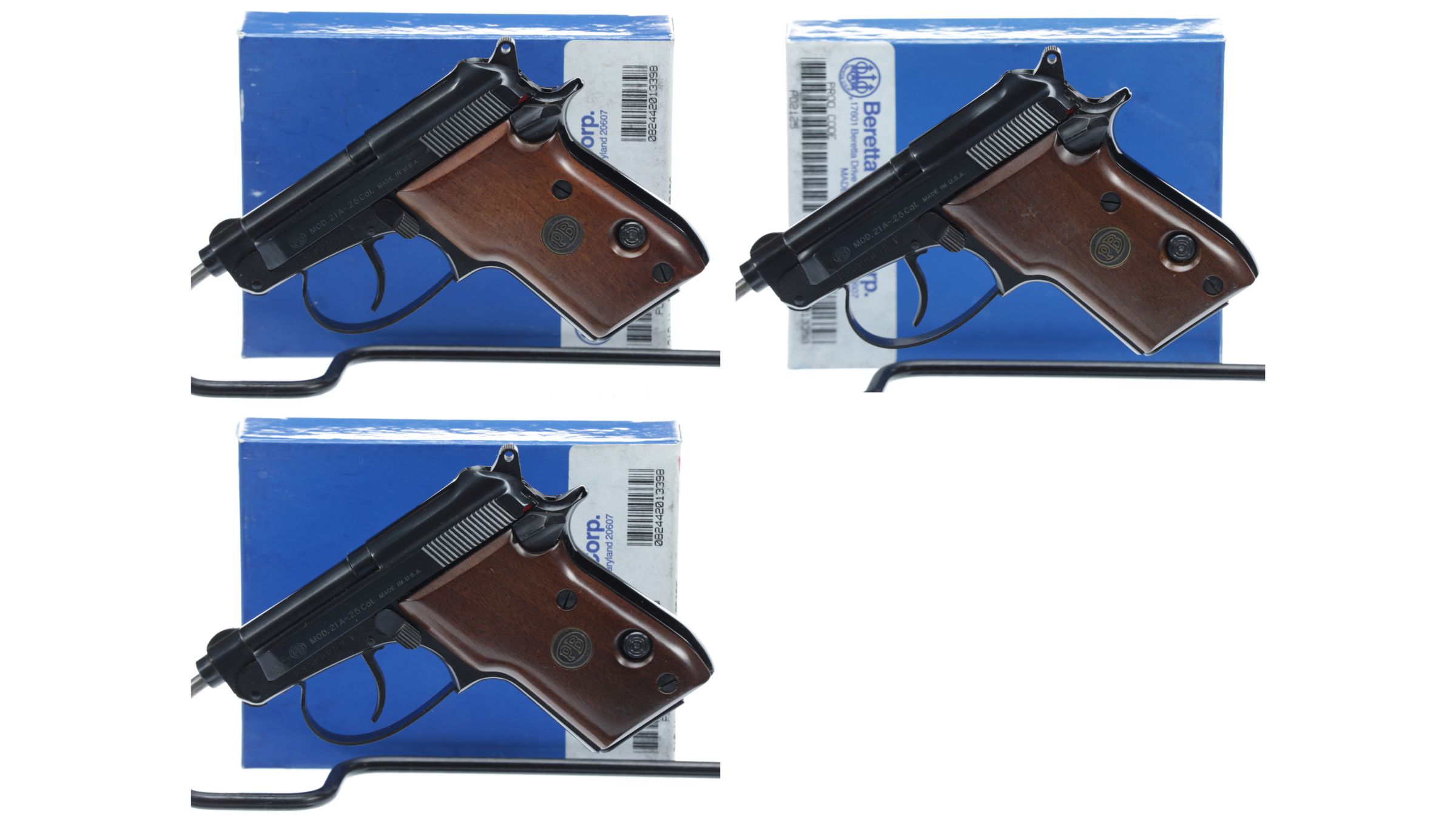 Three Consecutive Serial Numbered Beretta Model 21A Pistols | Rock ...