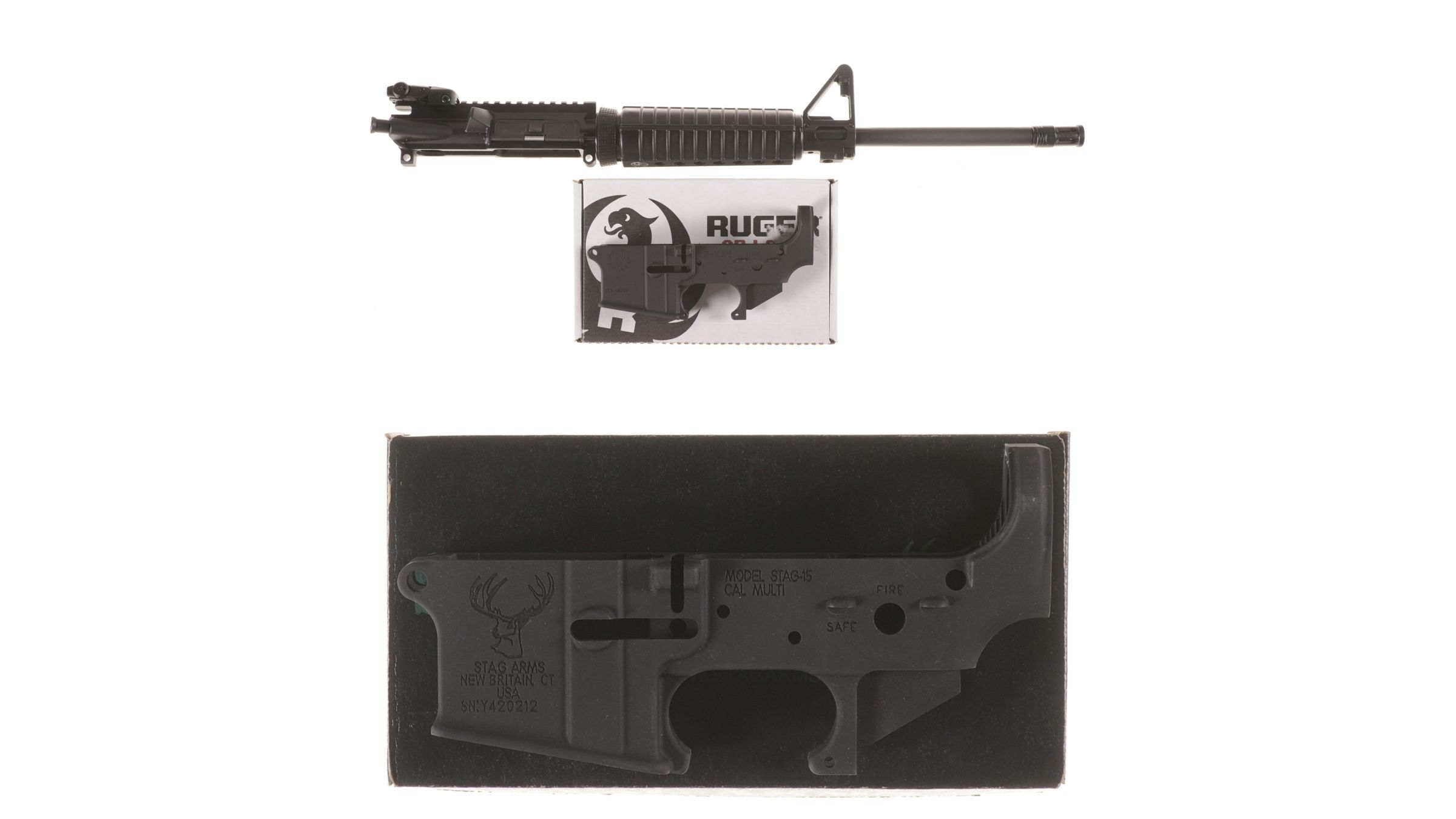 Two Lower Receivers and One Upper Receiver | Rock Island Auction