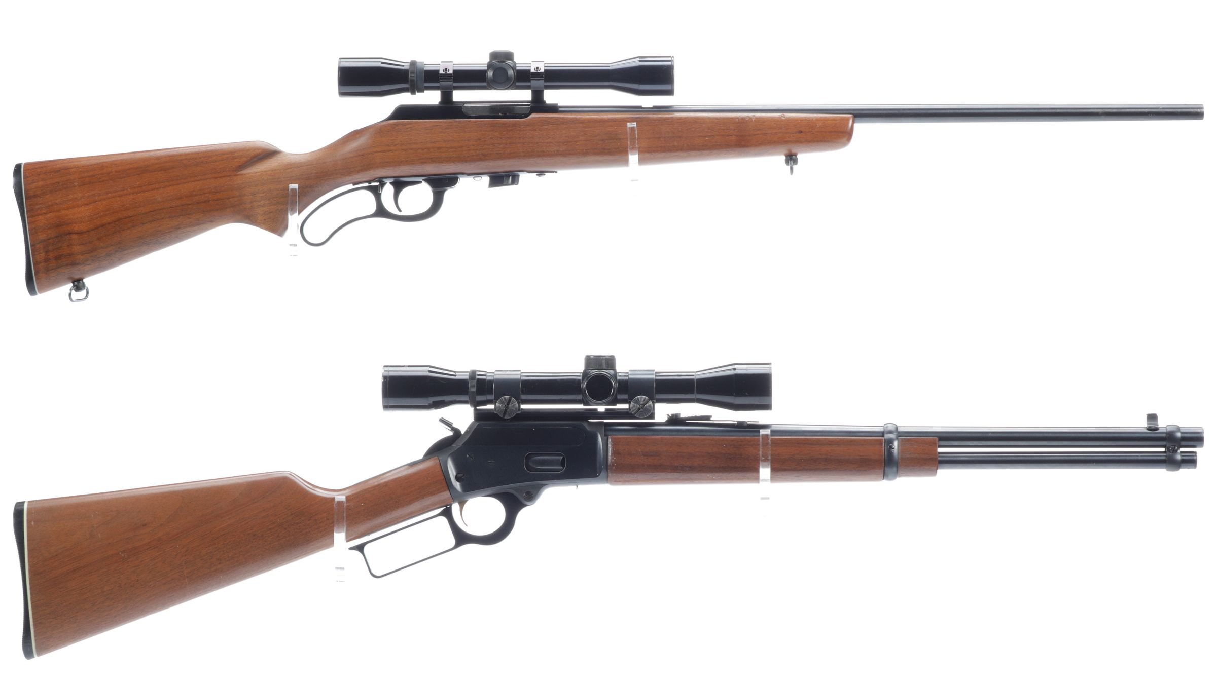 Two Marlin Lever Action Rifles with Scopes | Rock Island Auction