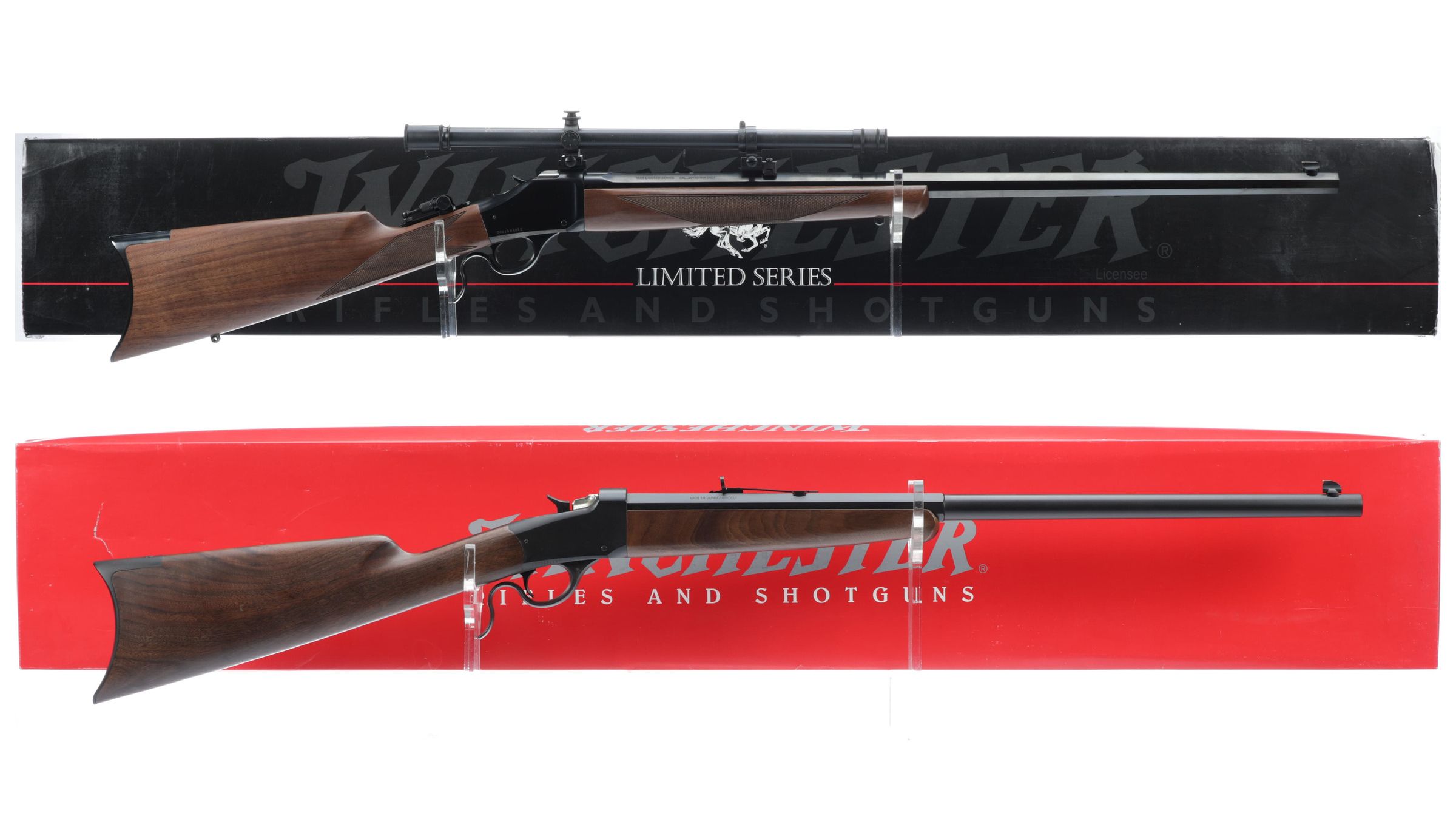 Two Winchester Model 1885 Falling Block Rifles with Boxes | Rock Island ...