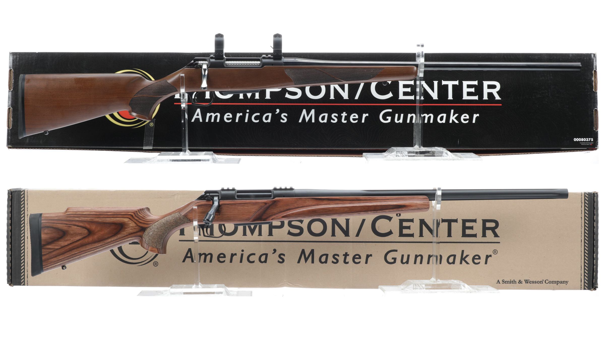 Two Thompson Center Icon Bolt Action Rifles with Boxes | Rock Island ...