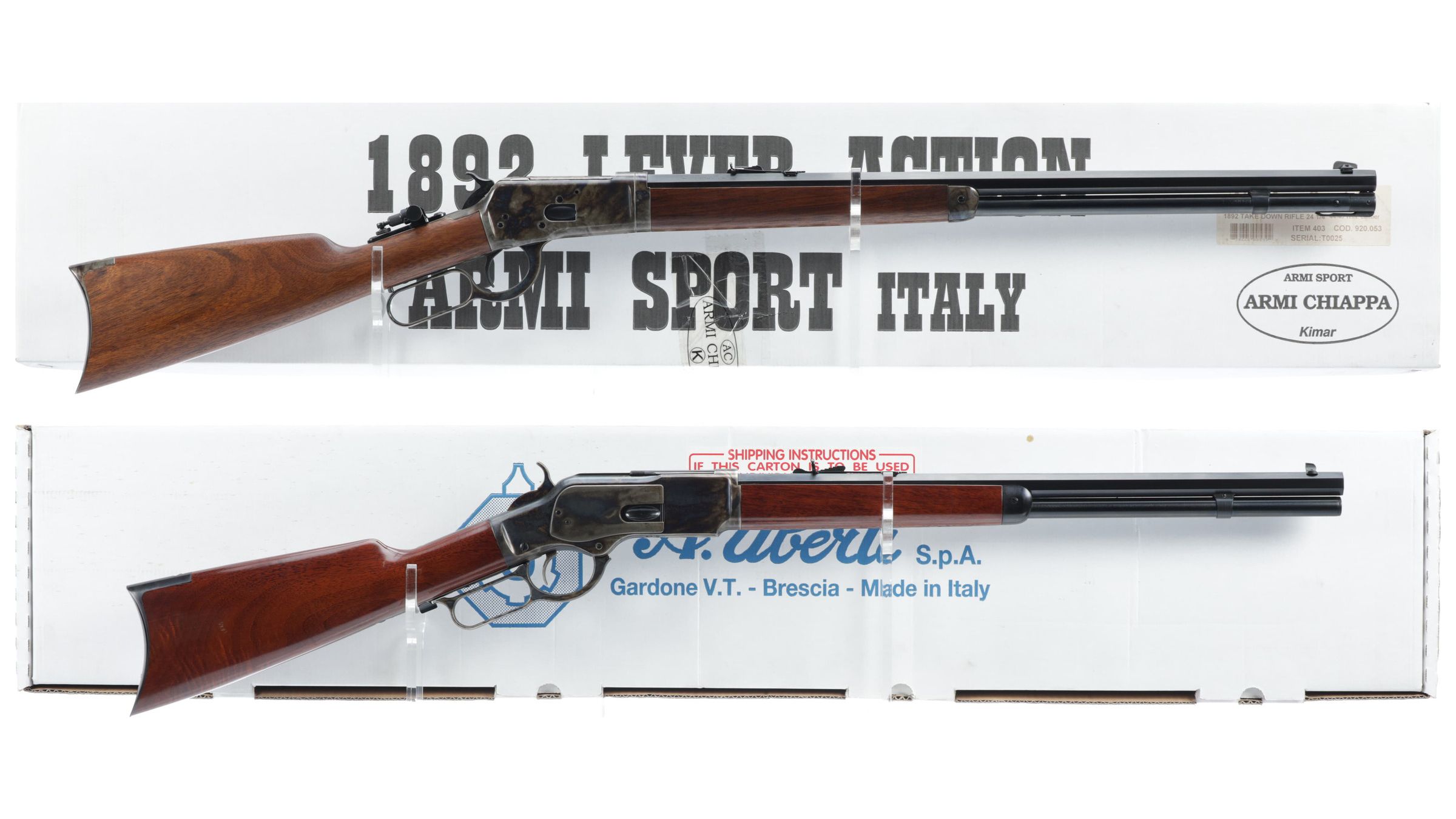 Two Italian Lever Action Rifles with Boxes | Rock Island Auction