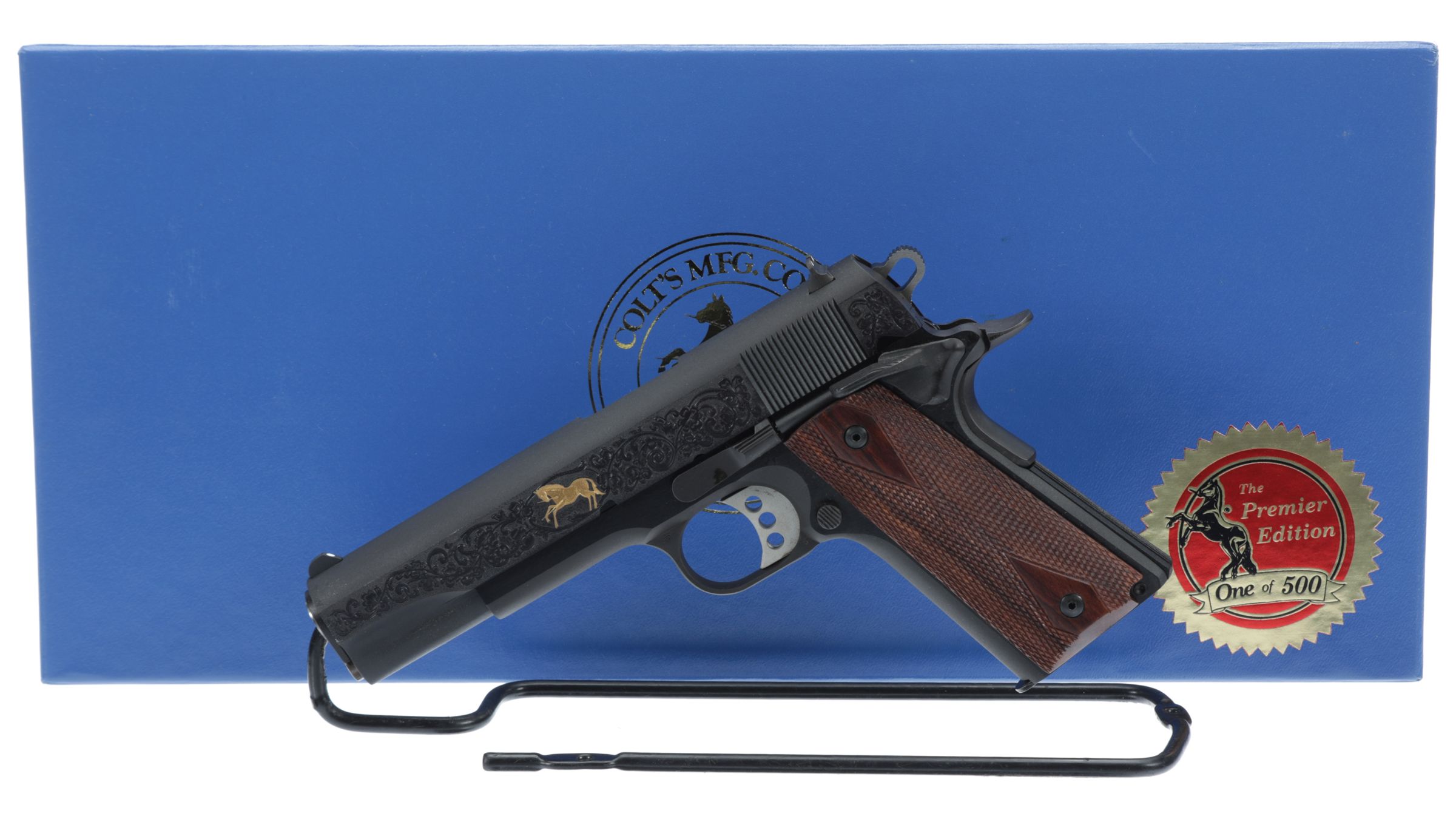 Engraved Colt Premier Edition Government Model Pistol with Box | Rock ...