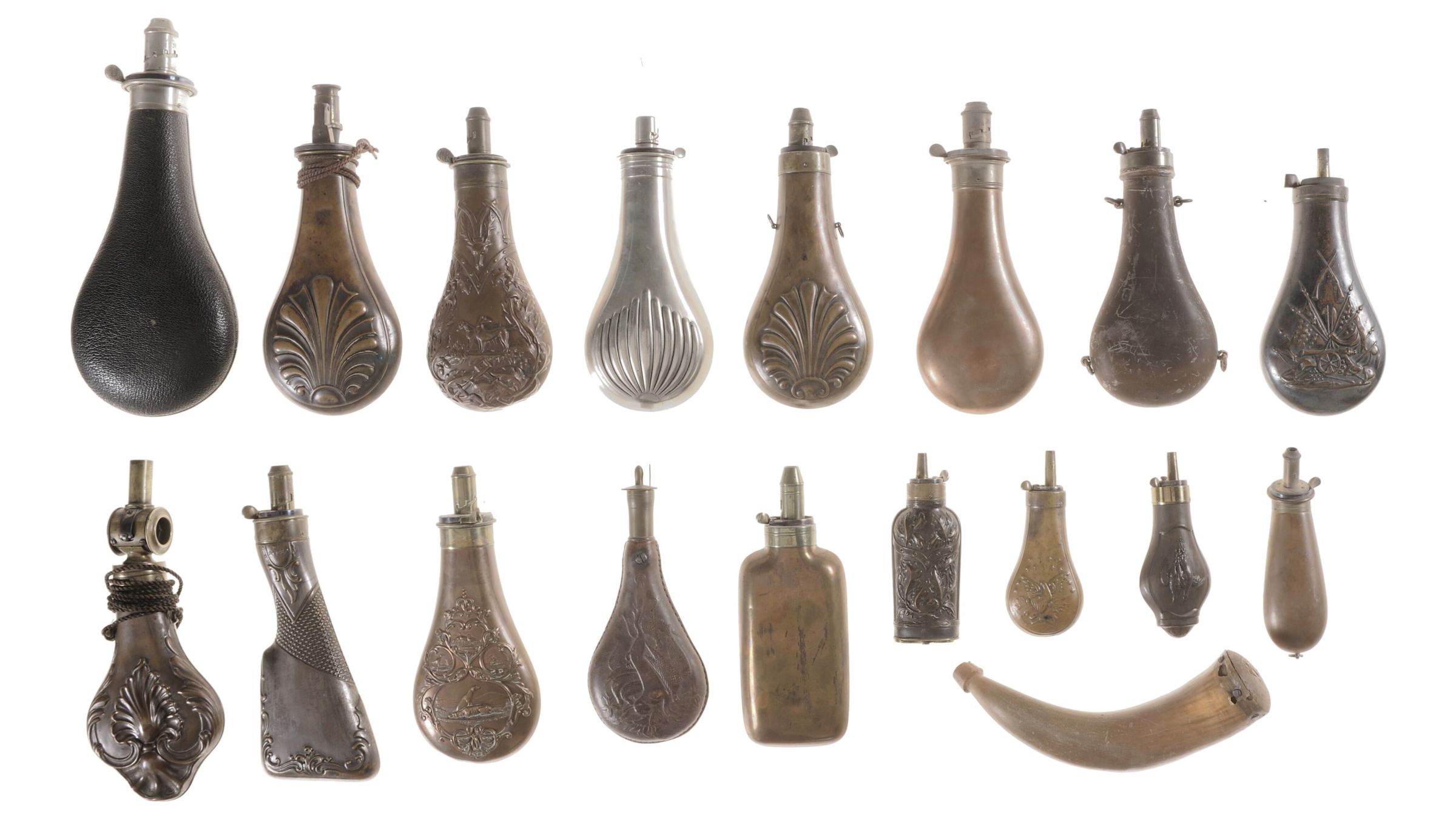 Group of Assorted Powder Flasks | Rock Island Auction