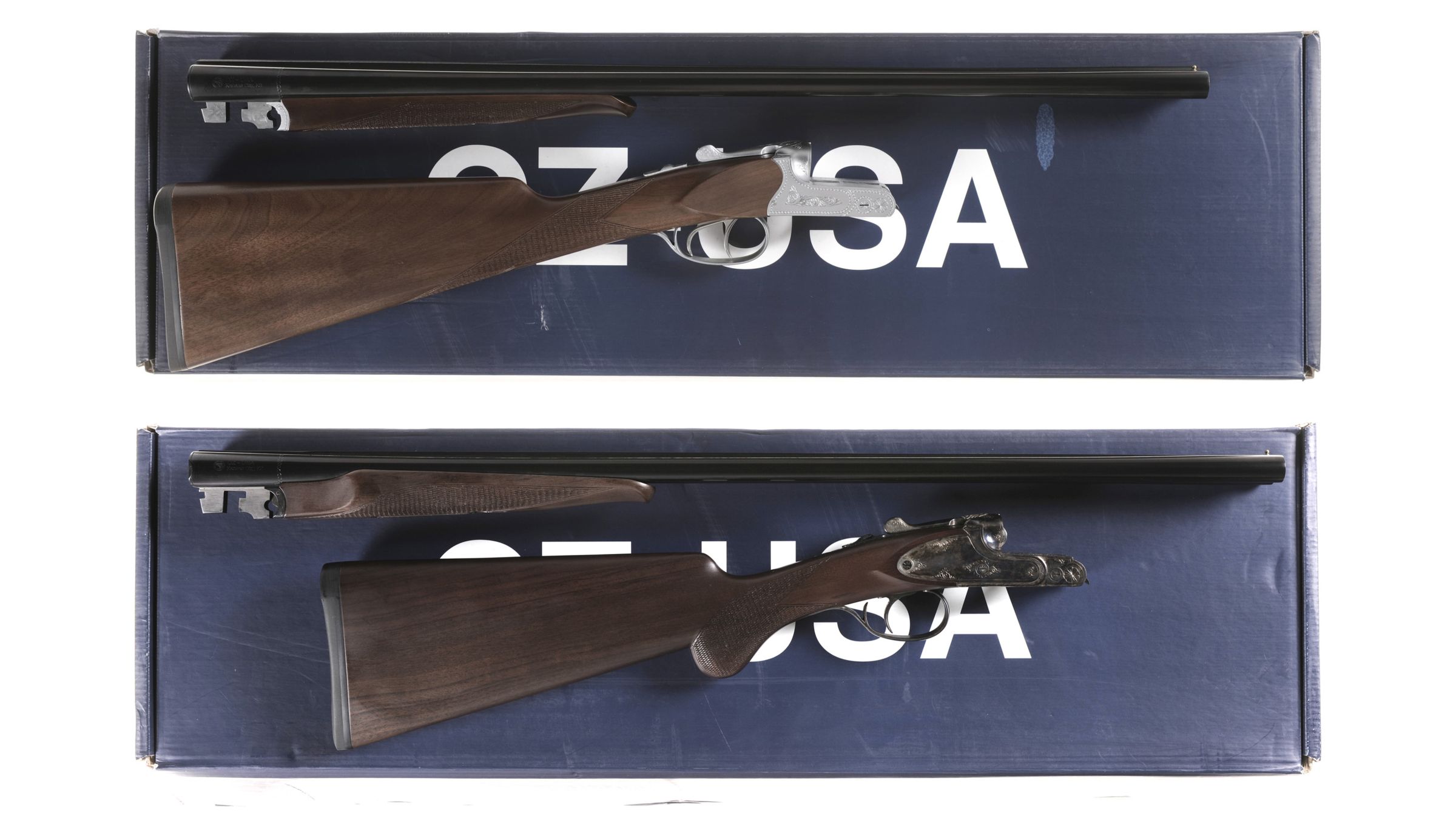 Two Huglu/CZ Double Barrel Shotguns with Boxes | Rock Island Auction