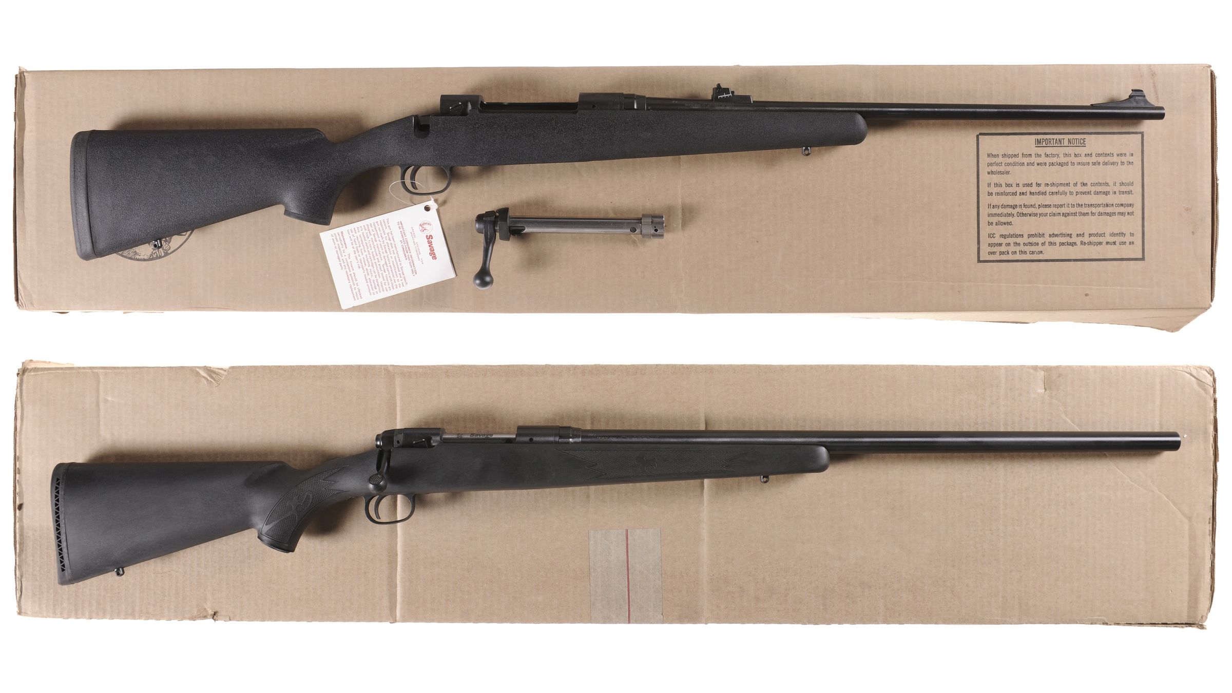 Two Savage Bolt Action Rifles with Boxes | Rock Island Auction