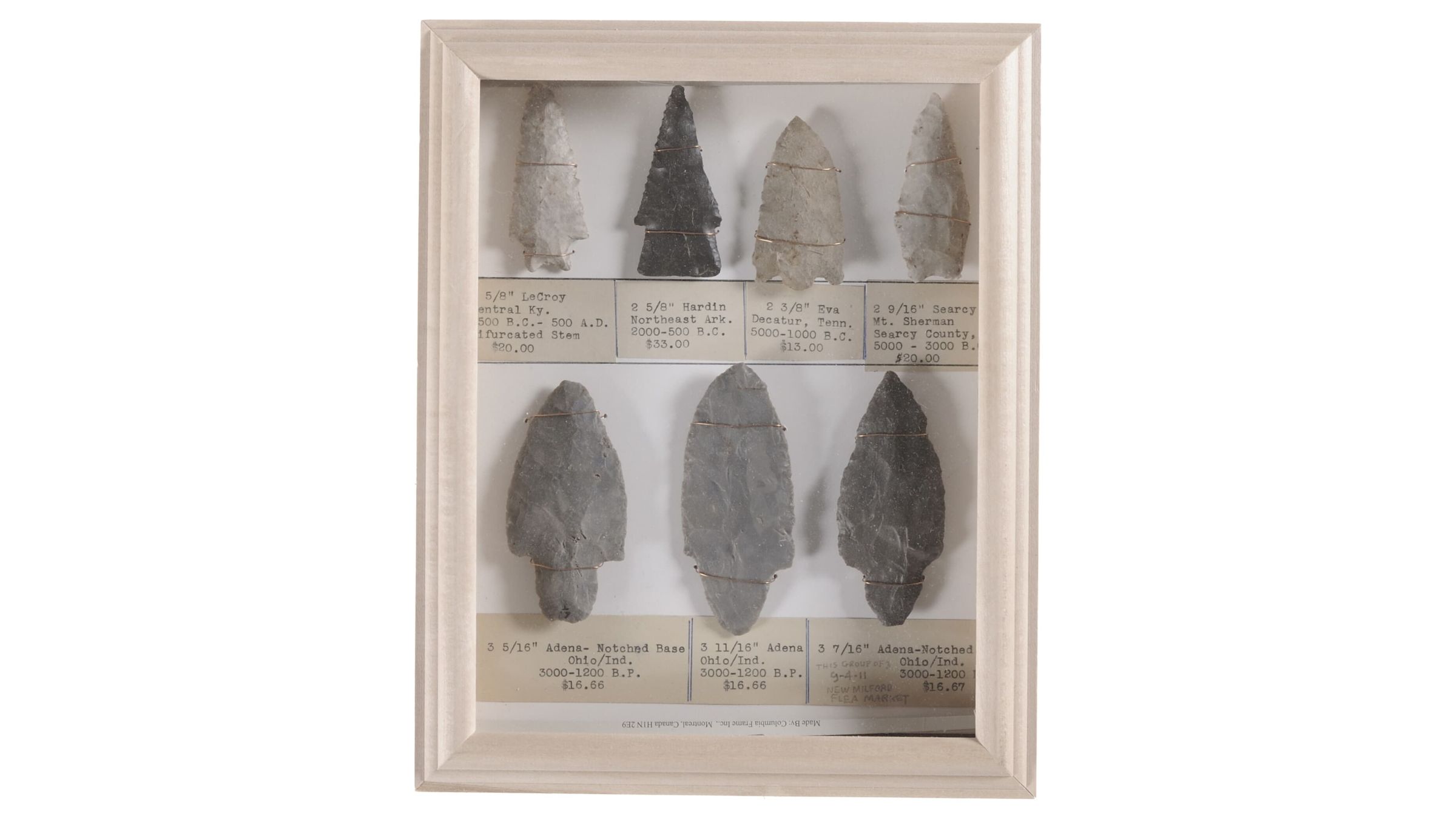 Seven Stone Arrow Heads in Display Case | Rock Island Auction