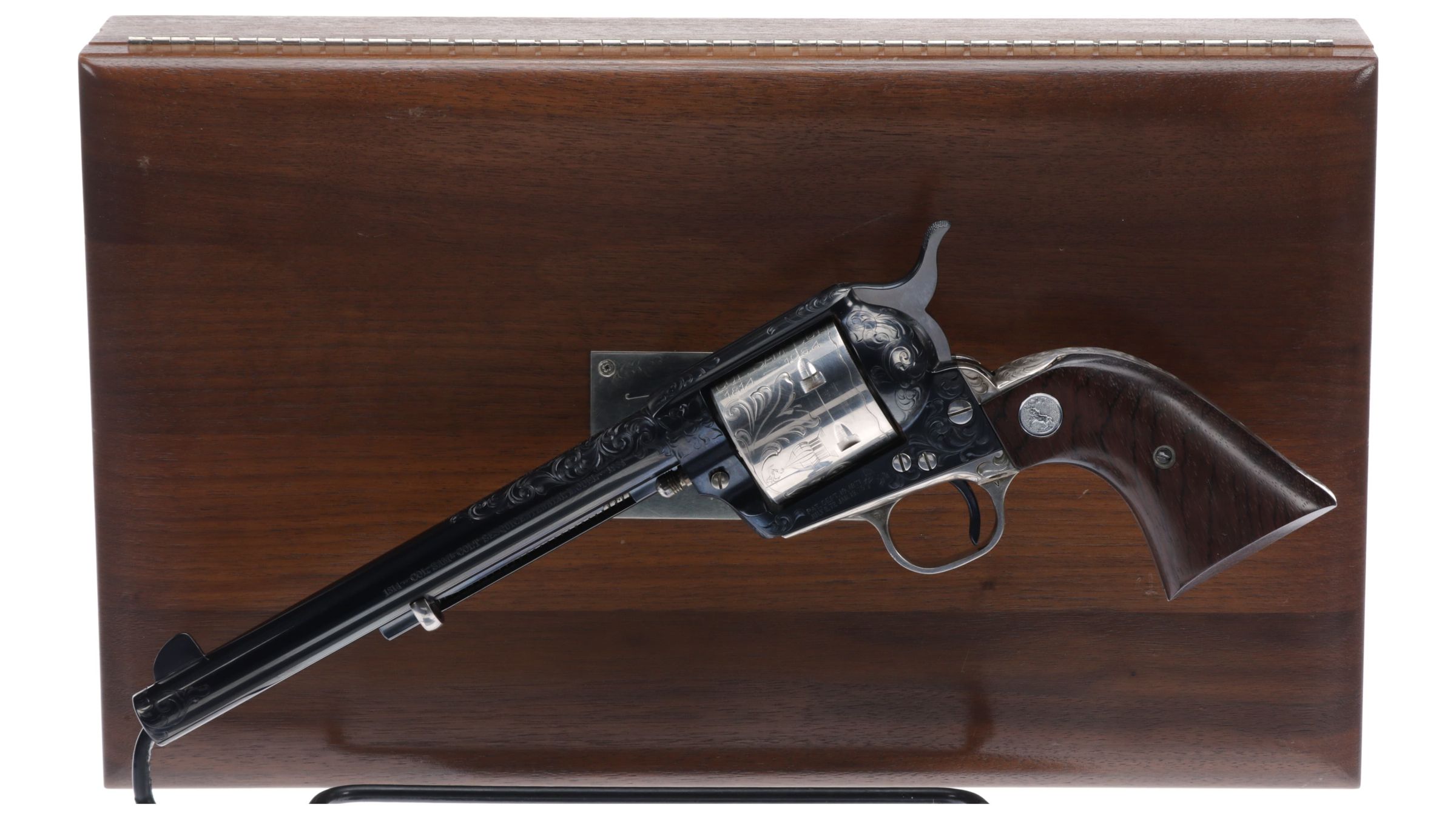 Cased Engraved Deluxe Colonel Sam Colt Sesquicentennial Revolver | Rock ...