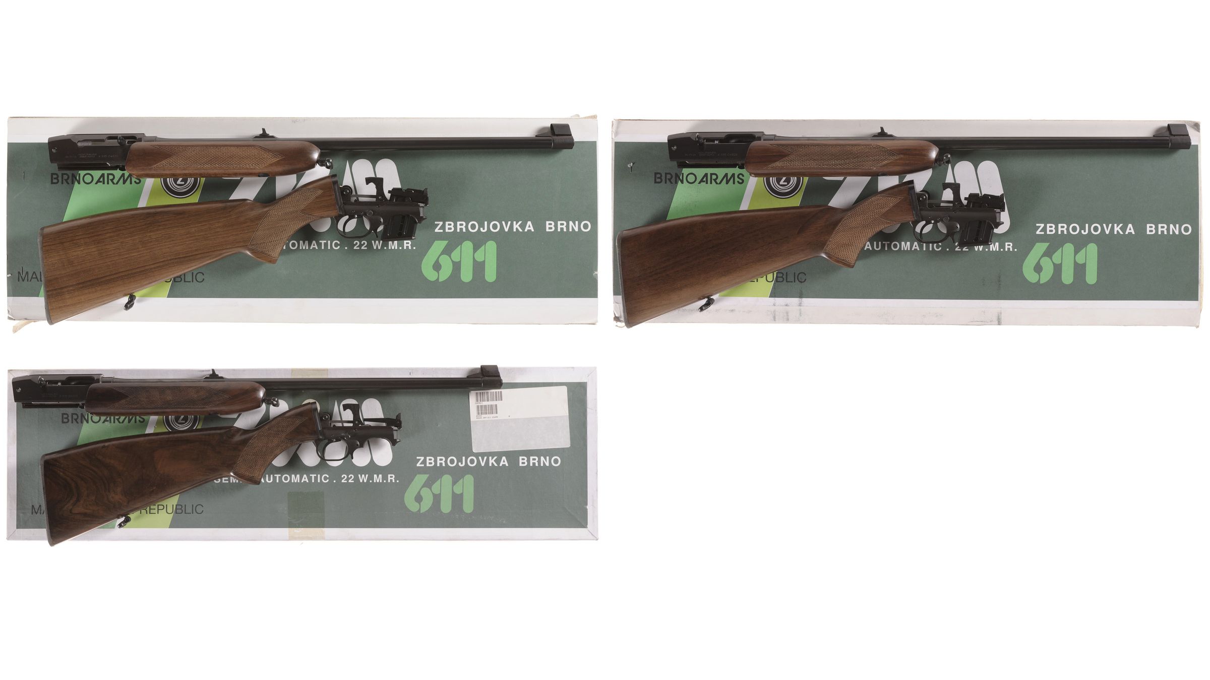 Three Brno Arms Model ZKM-611 Semi-Automatic Rifles with Boxes | Rock ...