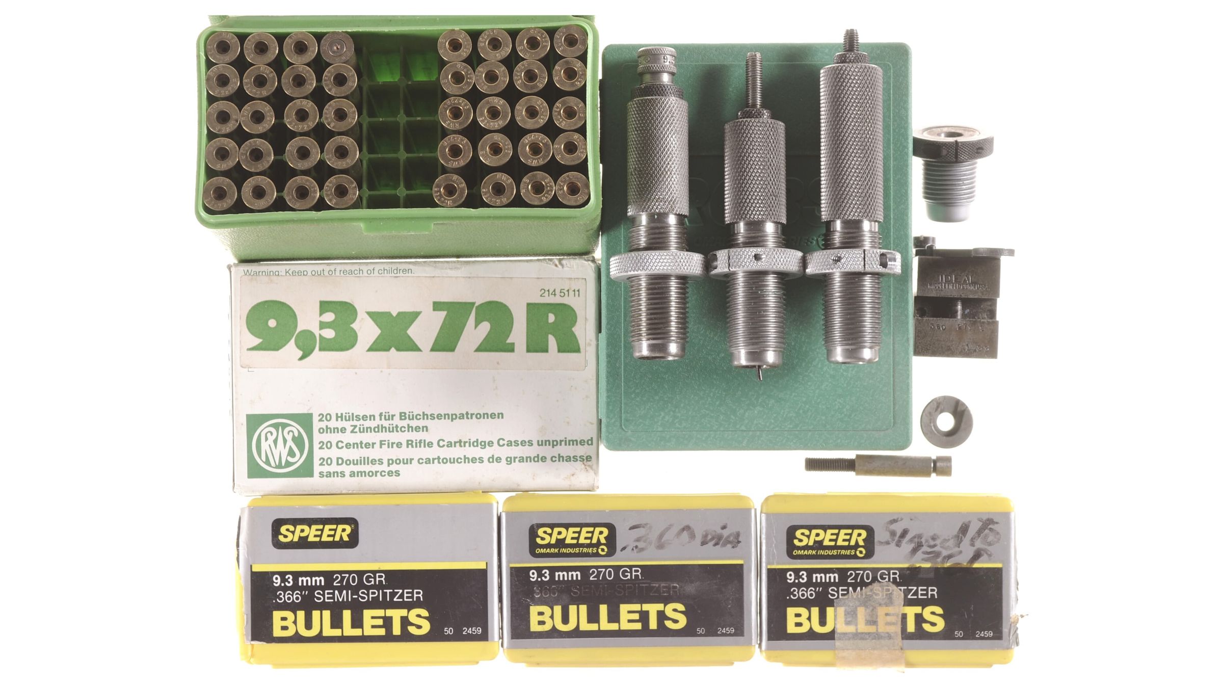 Grouping of 9.3x72R Ammunition Reloading Supplies | Rock Island Auction