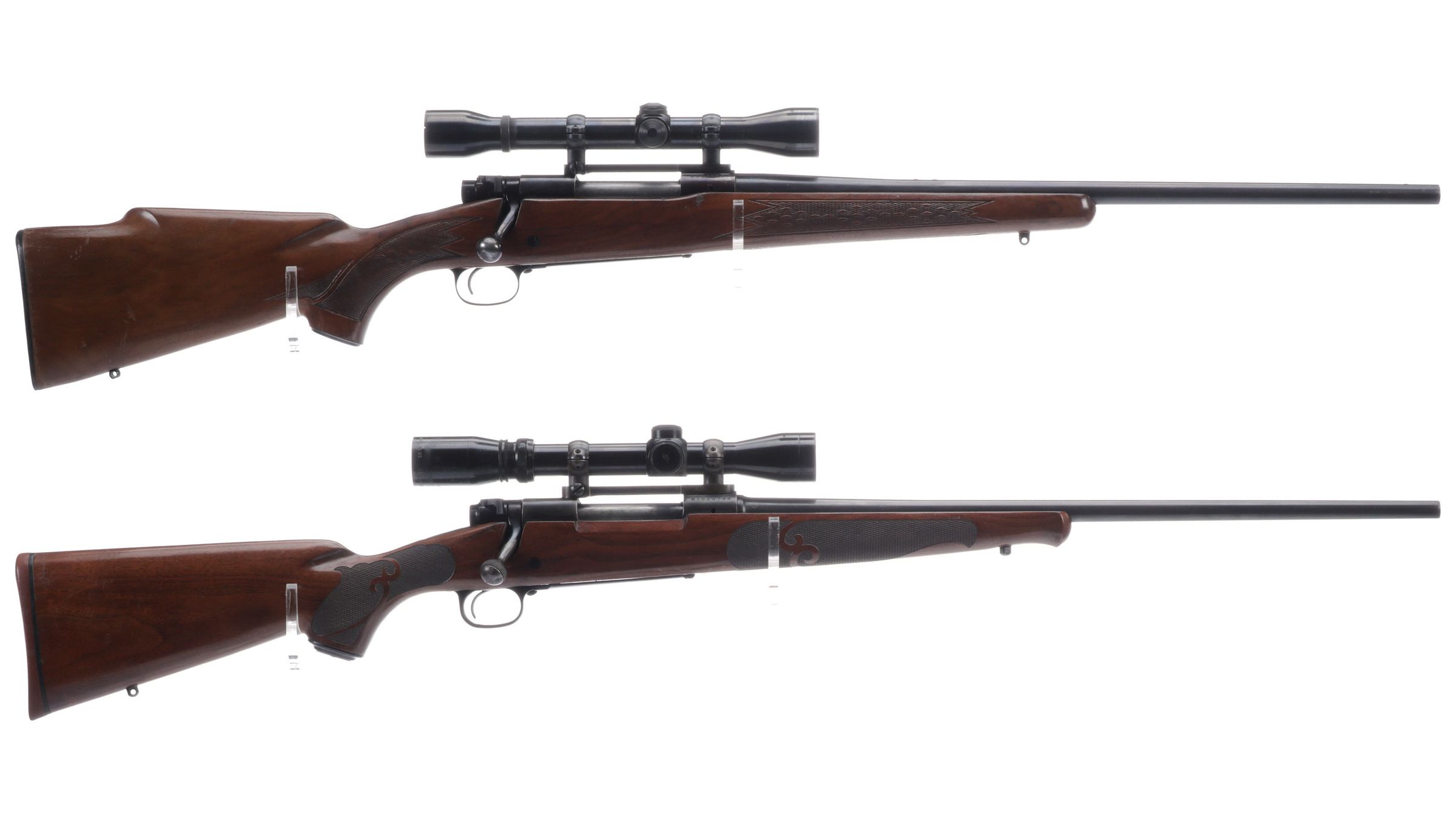 Two Winchester Model 70 Bolt Action Rifles with Scopes | Rock Island ...