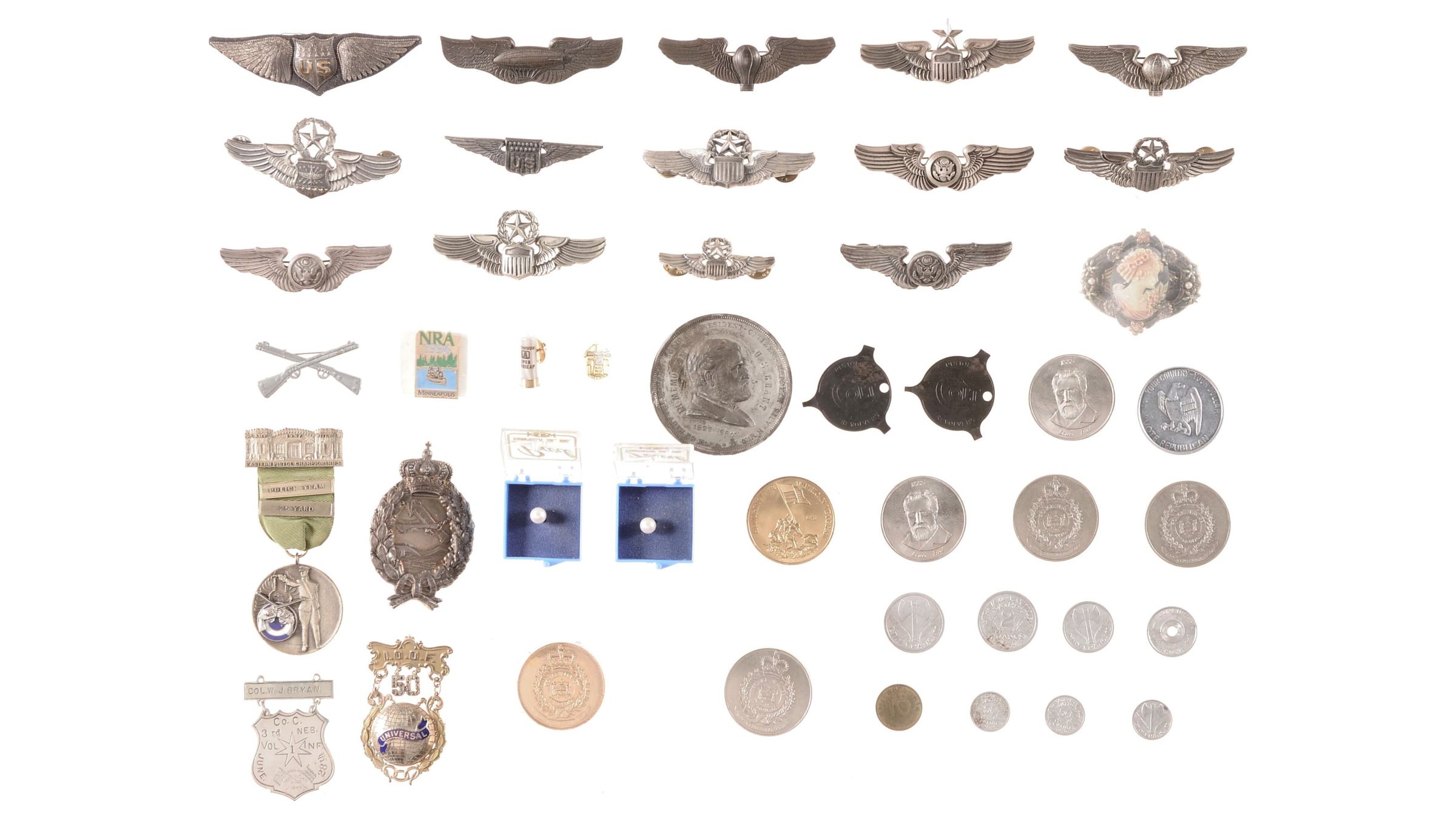 Grouping of Assorted Pins, Medals, and Coins | Rock Island Auction