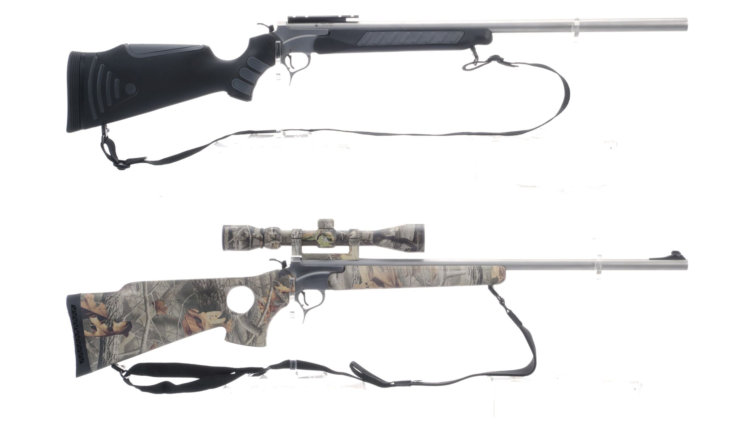Two Thompson Center Arms Encore Single Shot Rifles | Rock Island Auction