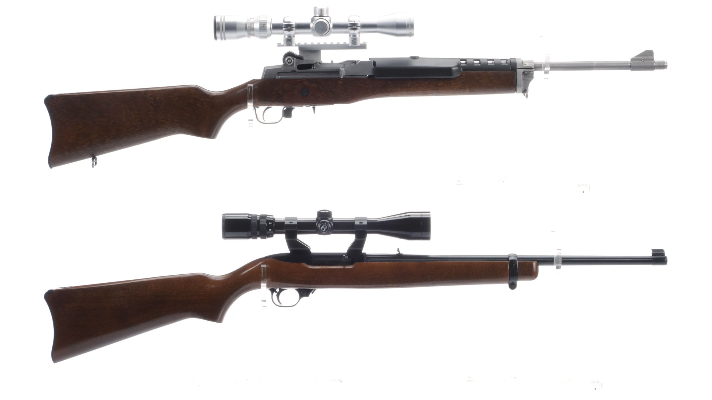Two Ruger Semi-Automatic Rifles with Scopes | Rock Island Auction